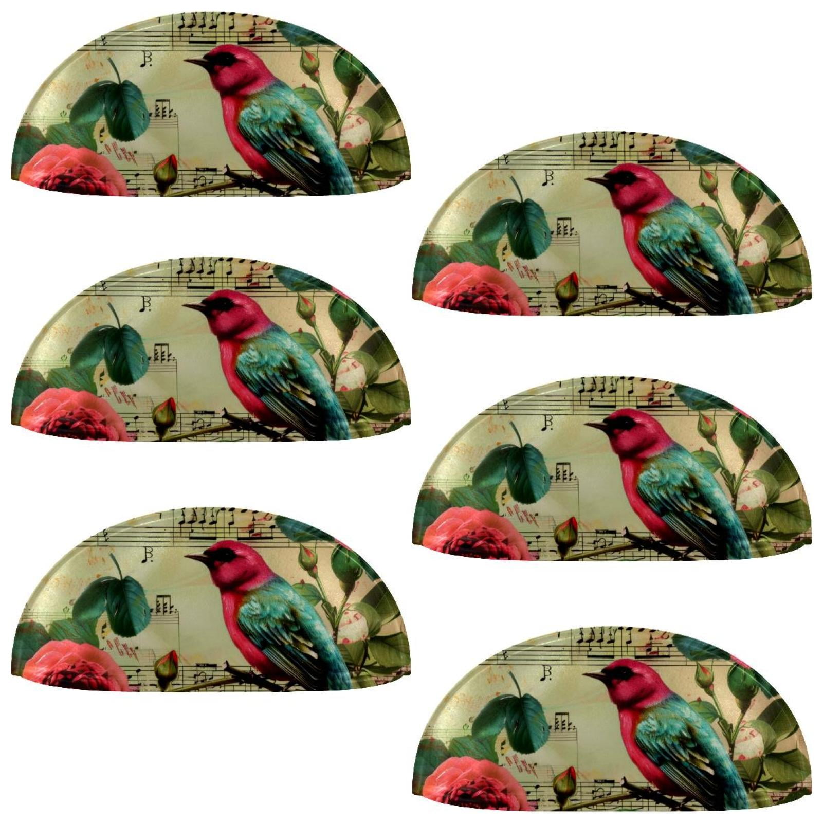 PhooArto 6 Pcs Cup Drawer Pulls, Vintage Bird Roses Music Notes Shell ...
