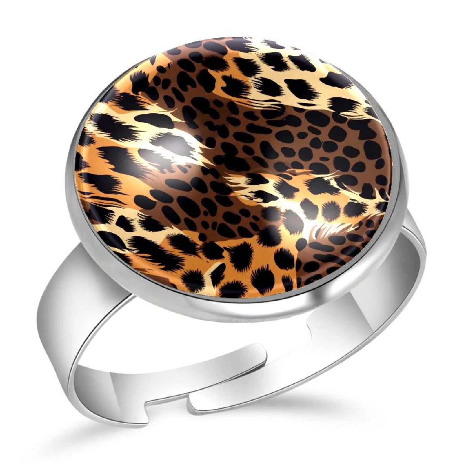 PhooArto Animal Leopard Color Pattern Stainless Steel Rings for Women ...