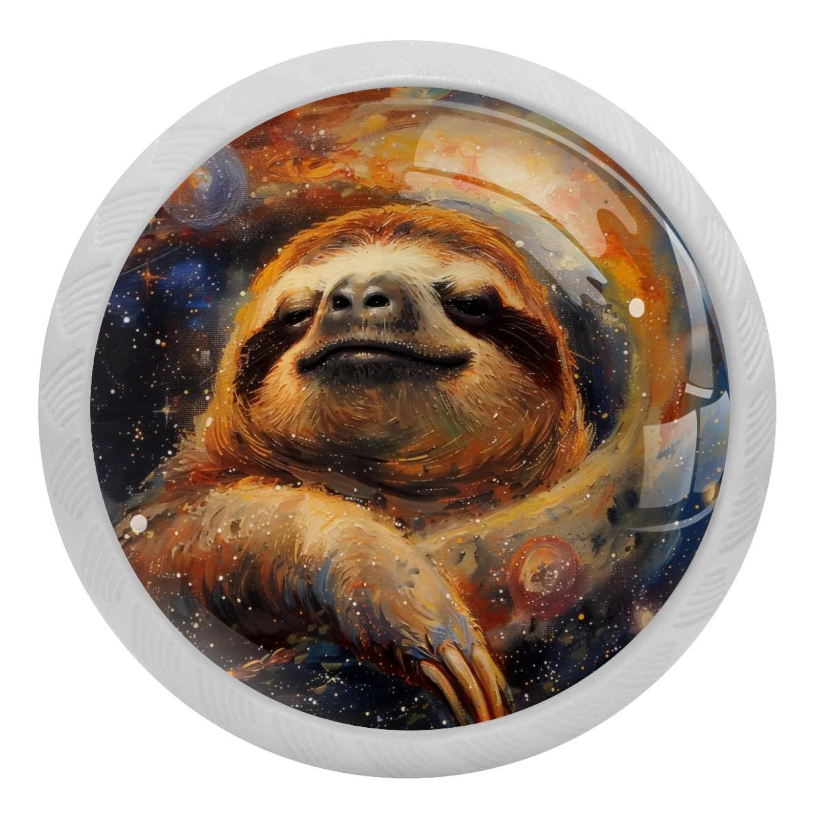 PhooArto Animal Sloth Galaxy 4 PCS Crystal Glass Cabinet Knobs, Drawer ...
