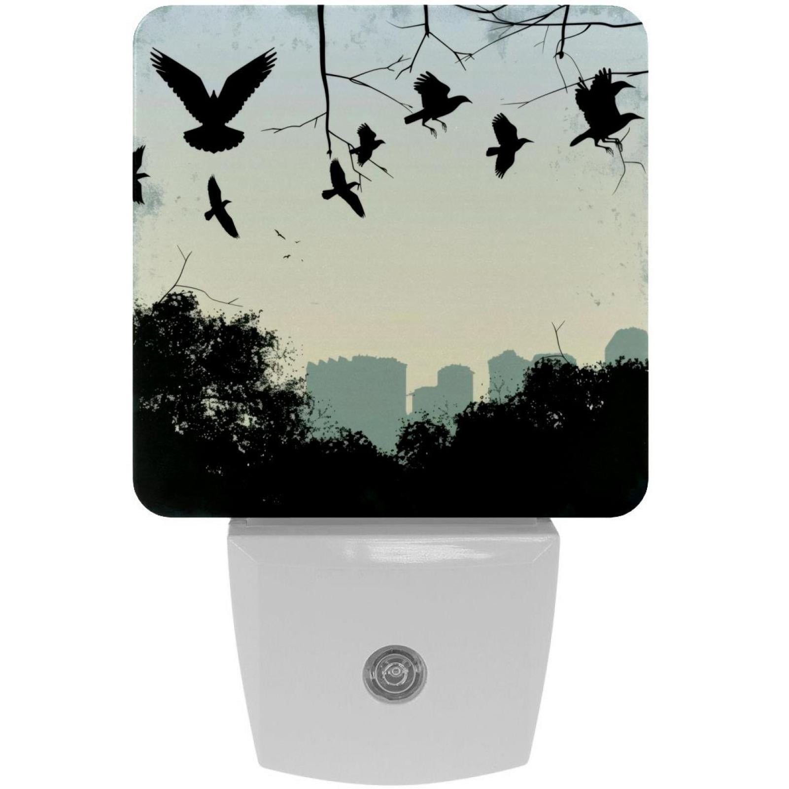 PhooArto Birds Black Silhouette Plug in LED Night Light Auto Sensor ...