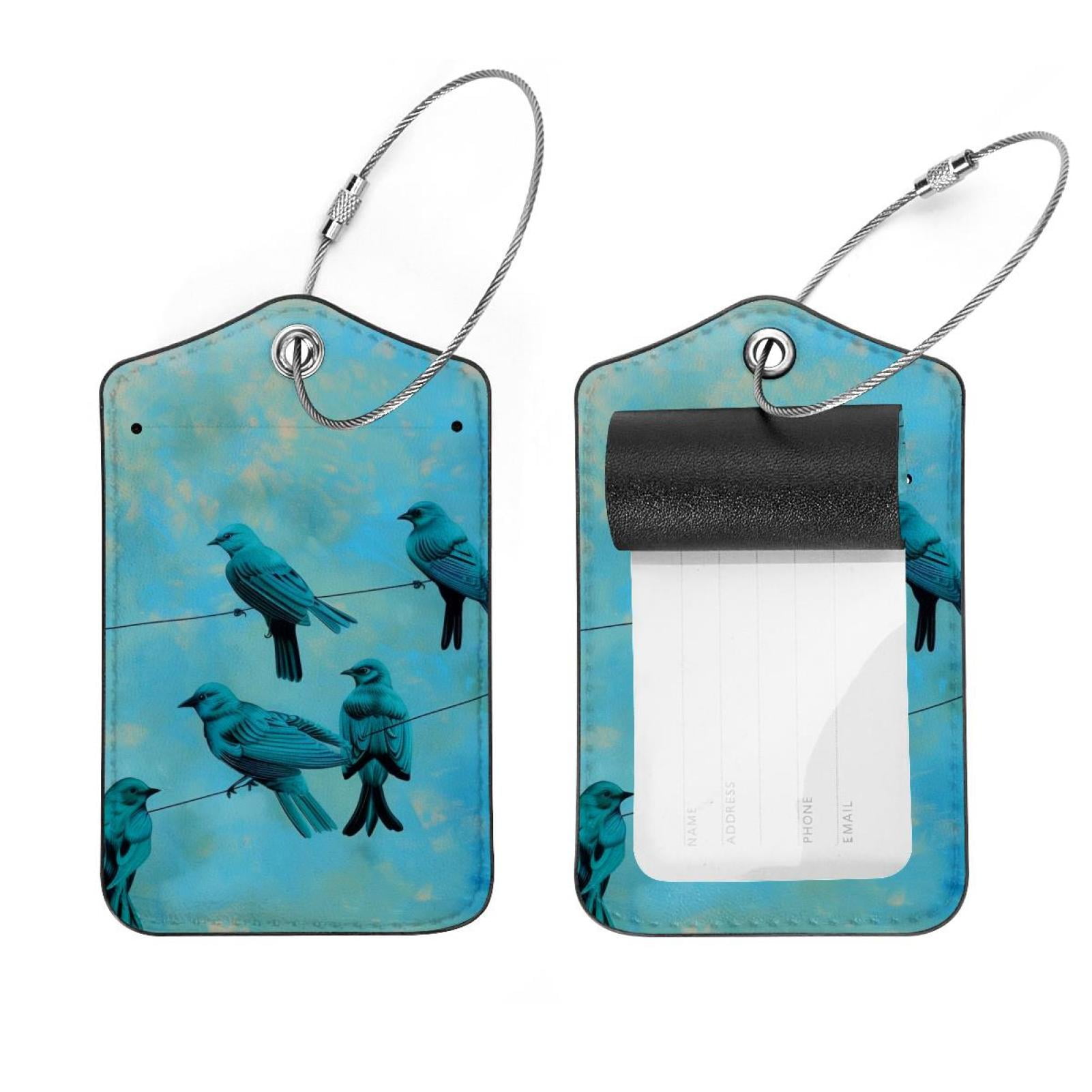 PhooArto Birds Blue Sky Painting Luggage Tags with Stainless Steel Loop ...