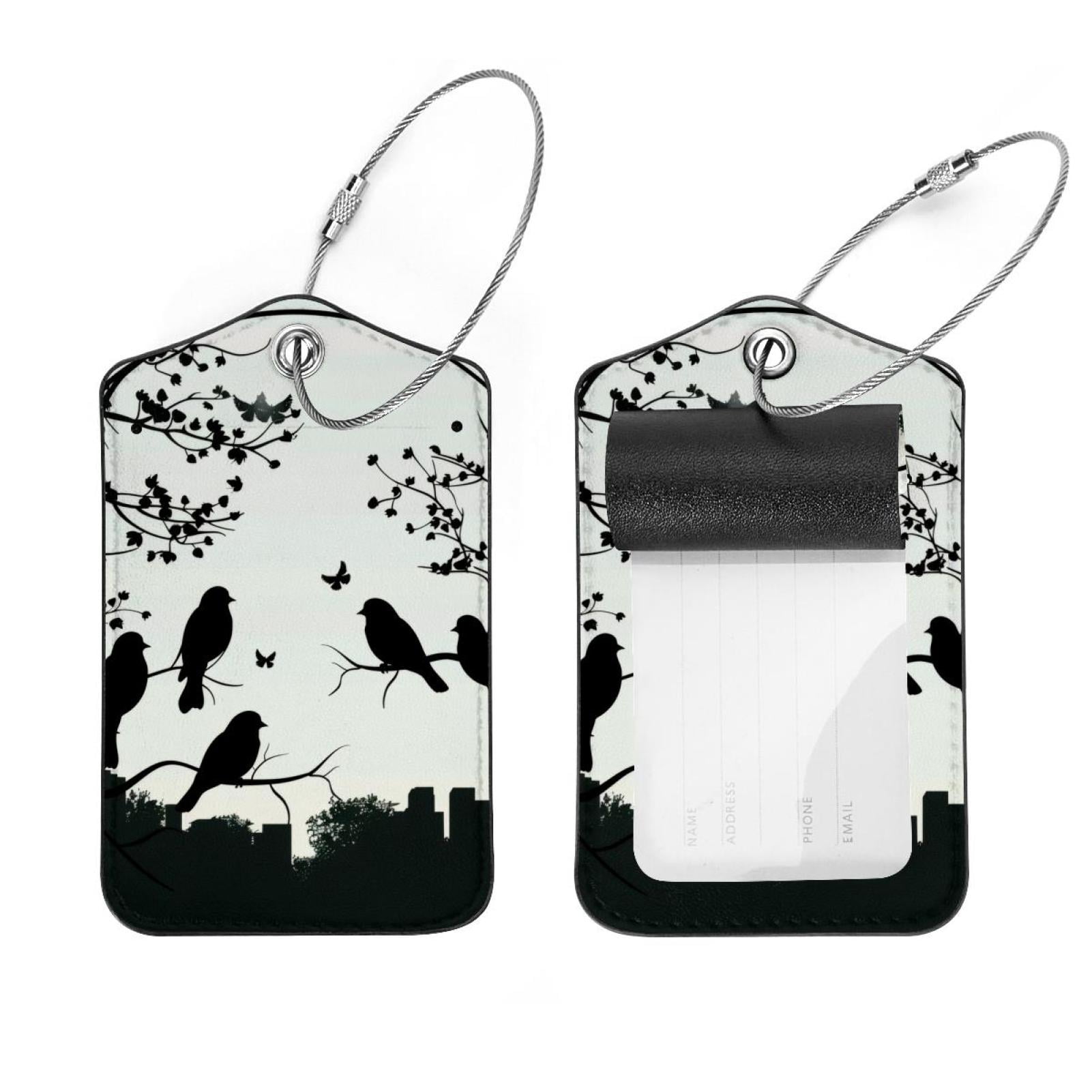 PhooArto Birds Silhouette Pattern Luggage Tags with Stainless Steel ...