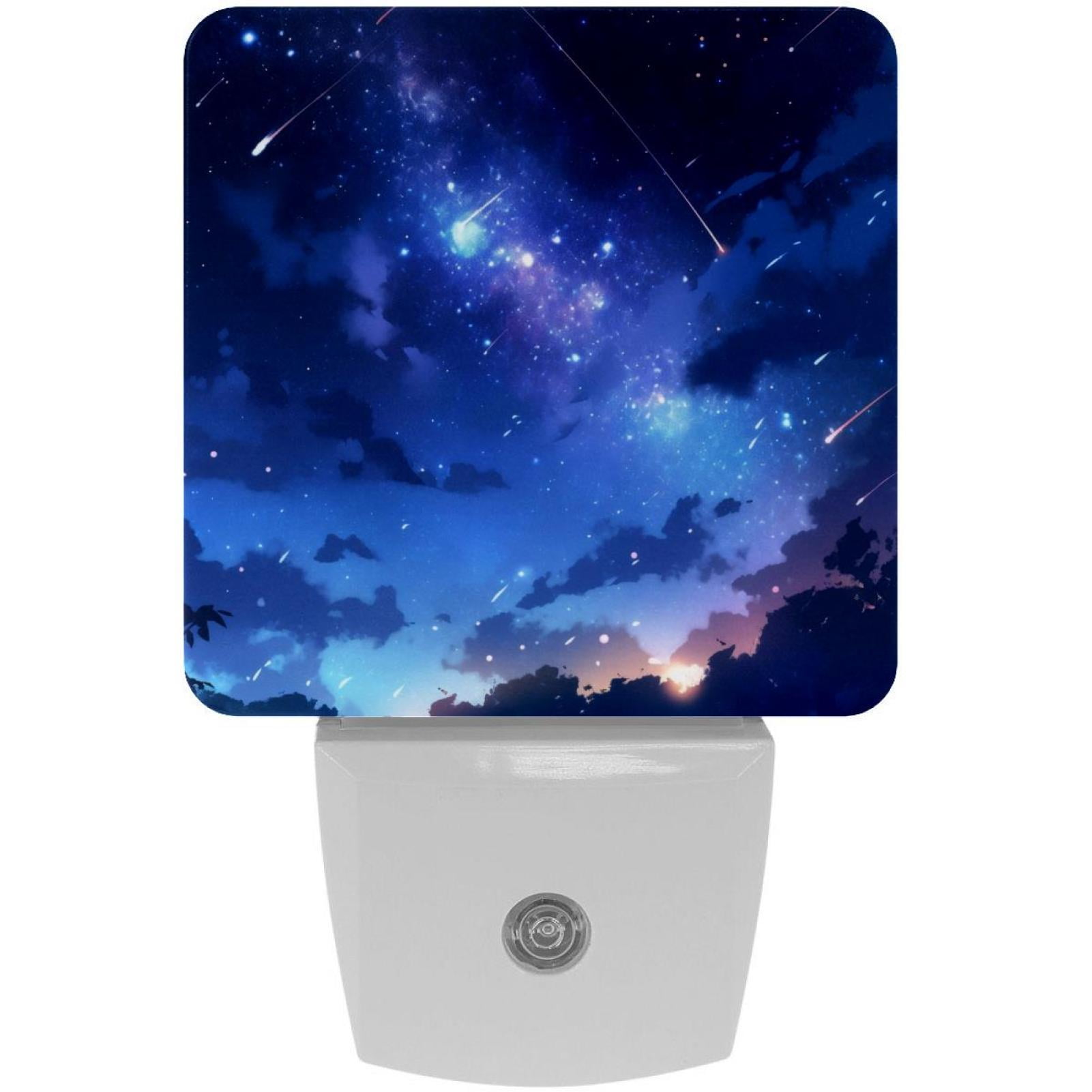 PhooArto Blue Galaxy Shooting Star Plug in LED Night Light Auto Sensor ...