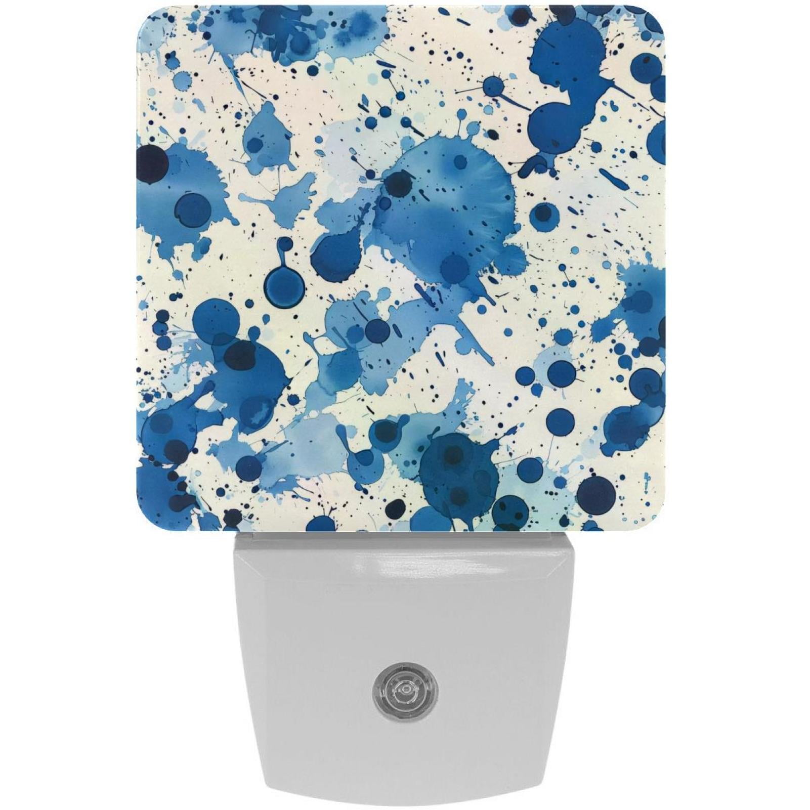 PhooArto Blue Splatter Dots Pattern Plug in LED Night Light Auto Sensor ...