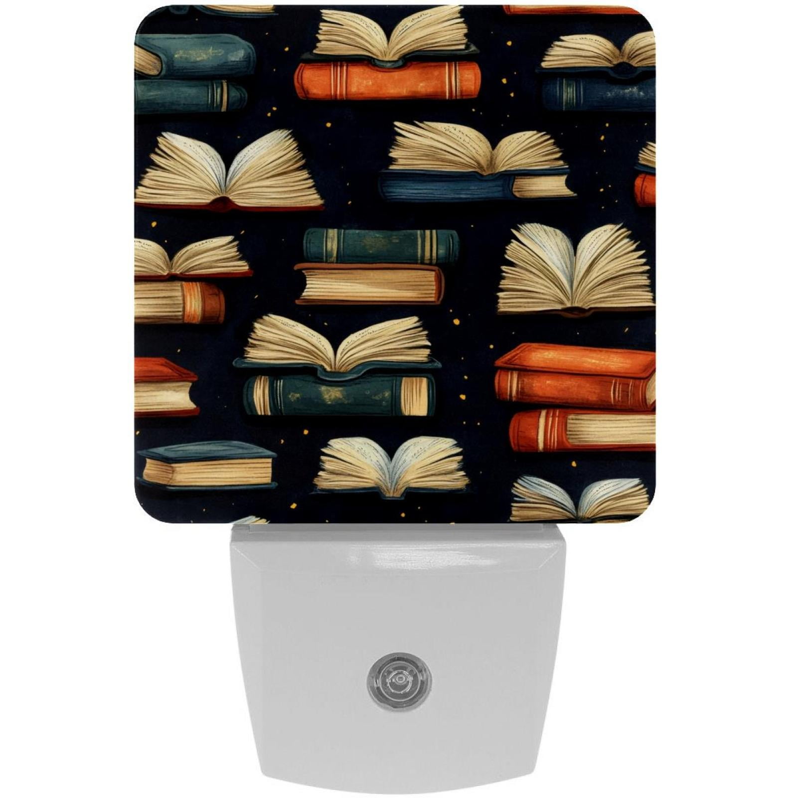 PhooArto Bookish Pattern Plug in LED Night Light Auto Sensor Dusk to ...