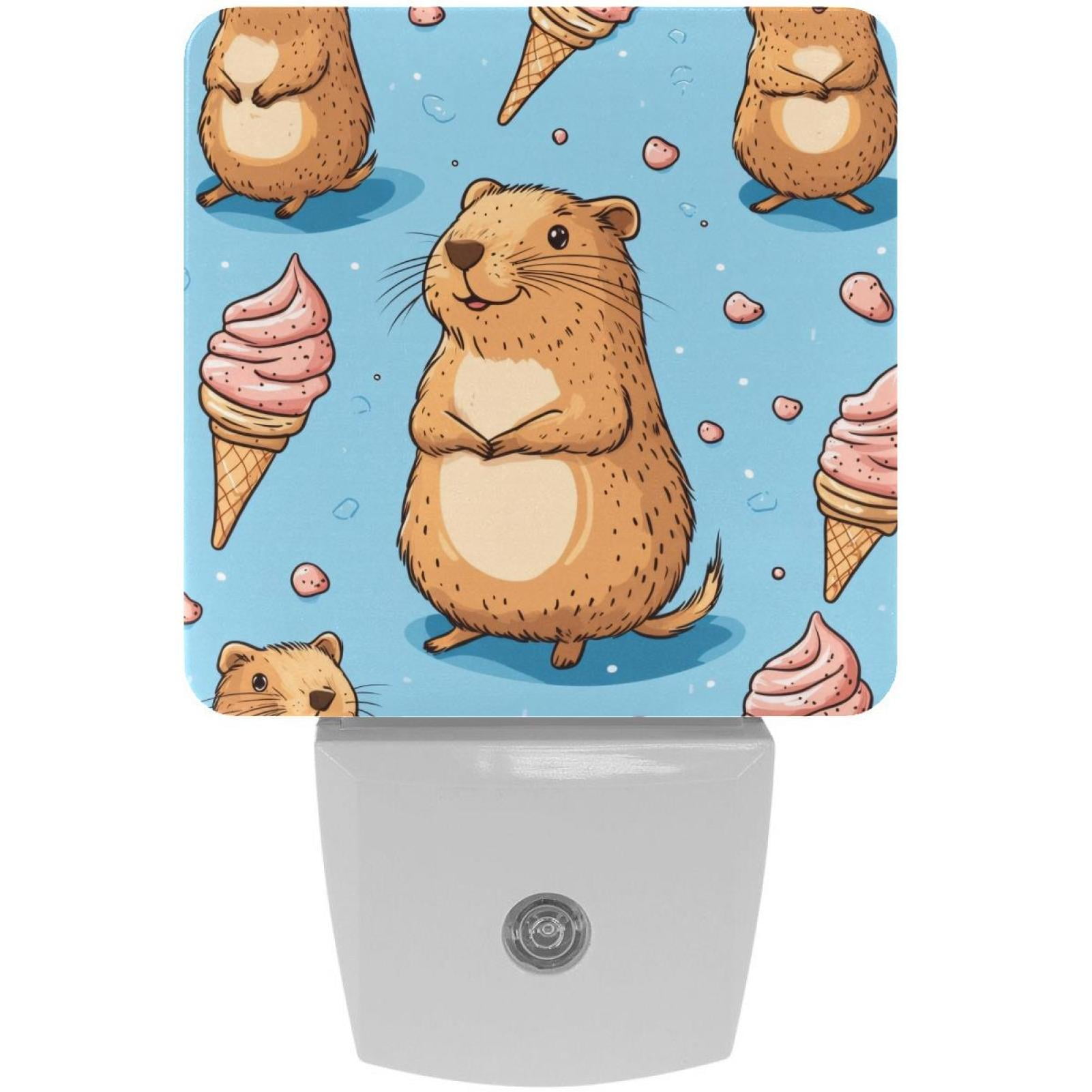 PhooArto Capybaras Ice Cream Pattern Plug in LED Night Light Auto ...