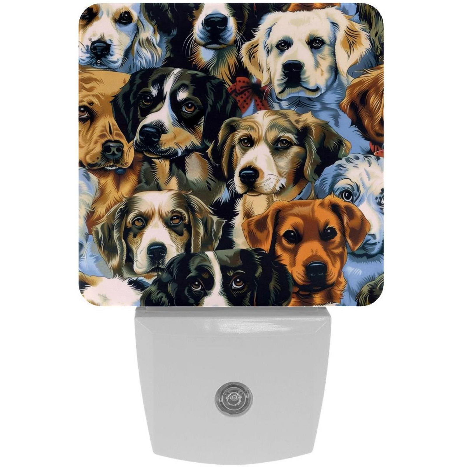PhooArto Cartoon Cute Dogs Pattern Plug in LED Night Light Auto Sensor ...