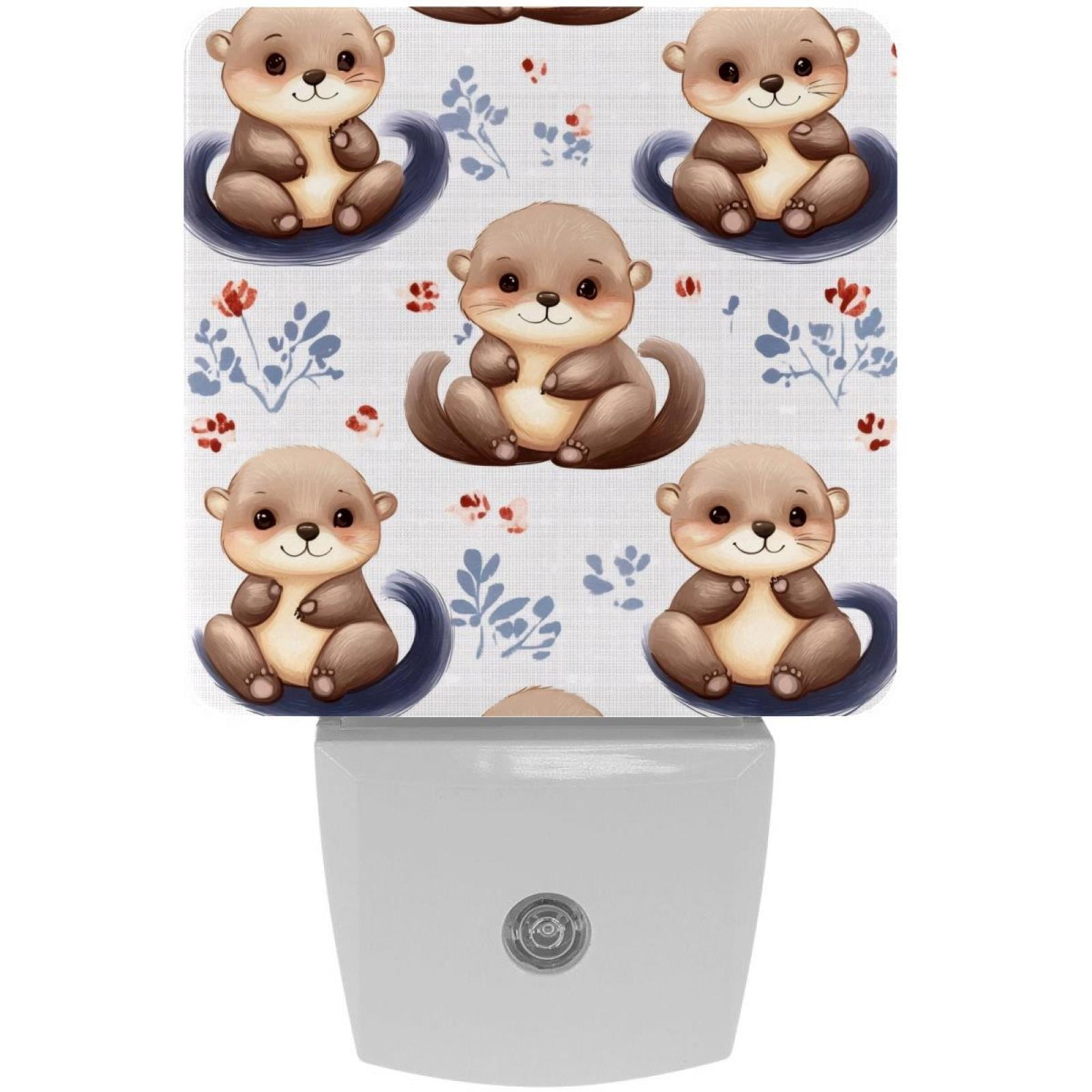 PhooArto Cartoon Sea Otter Plug in LED Night Light Auto Sensor Dusk to ...