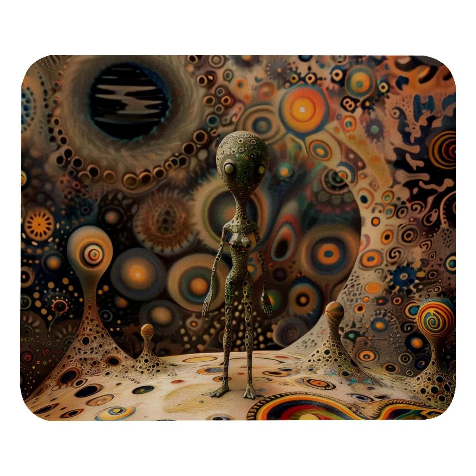 PhooArto Comfortable Mouse Pad Alien Standing Colors Floral Desktop ...