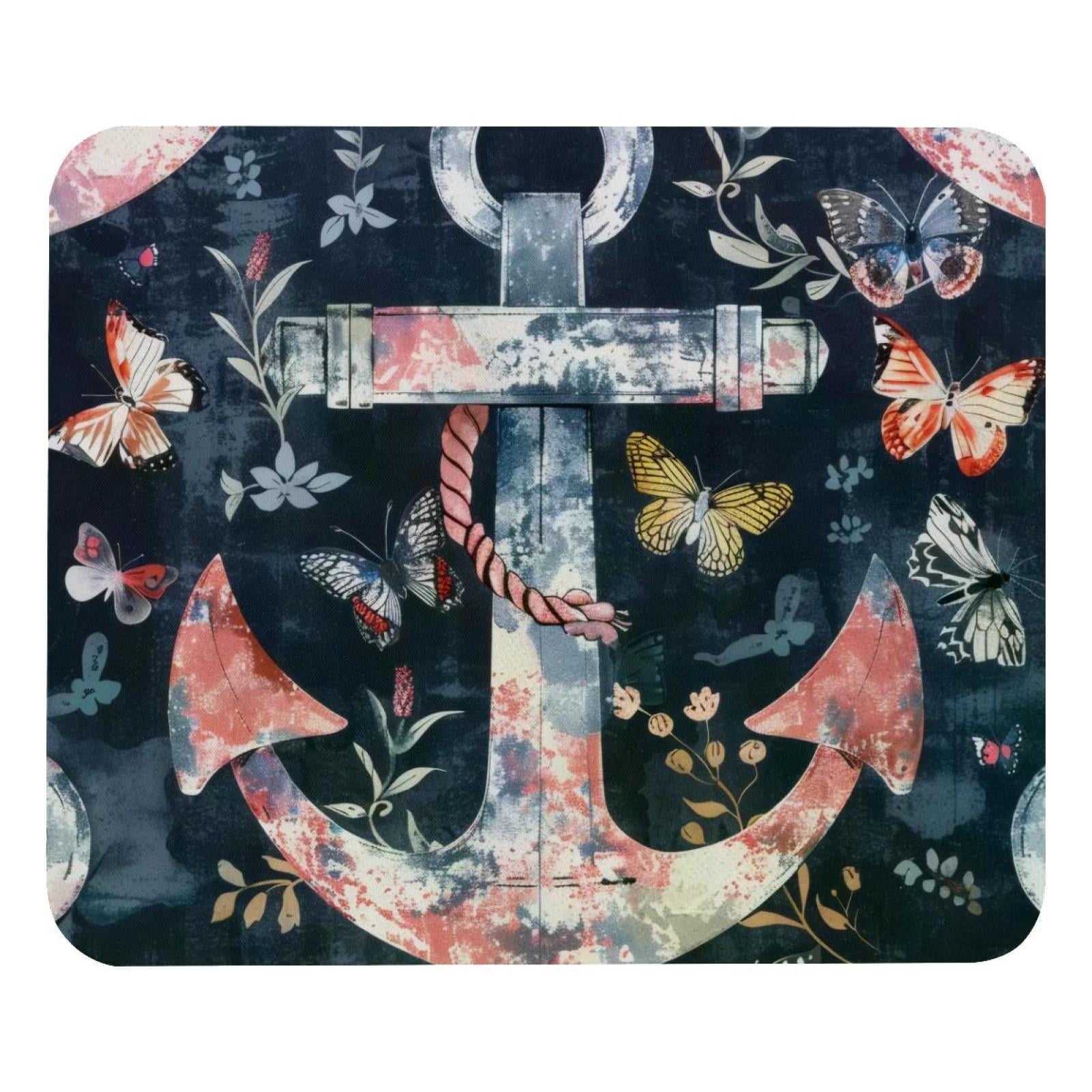 PhooArto Comfortable Mouse Pad Anchor and Butterflied Patterns Desktop ...