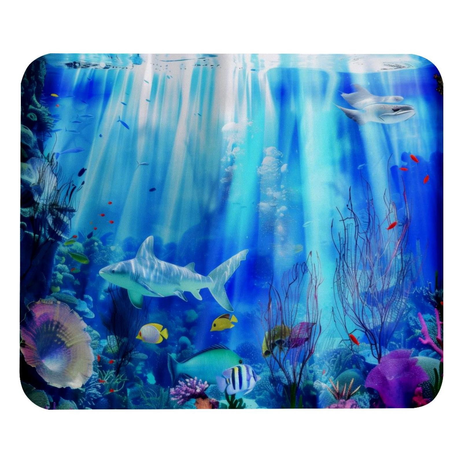 PhooArto Comfortable Mouse Pad Blue Ocean Seaworld Marine Life Desktop ...