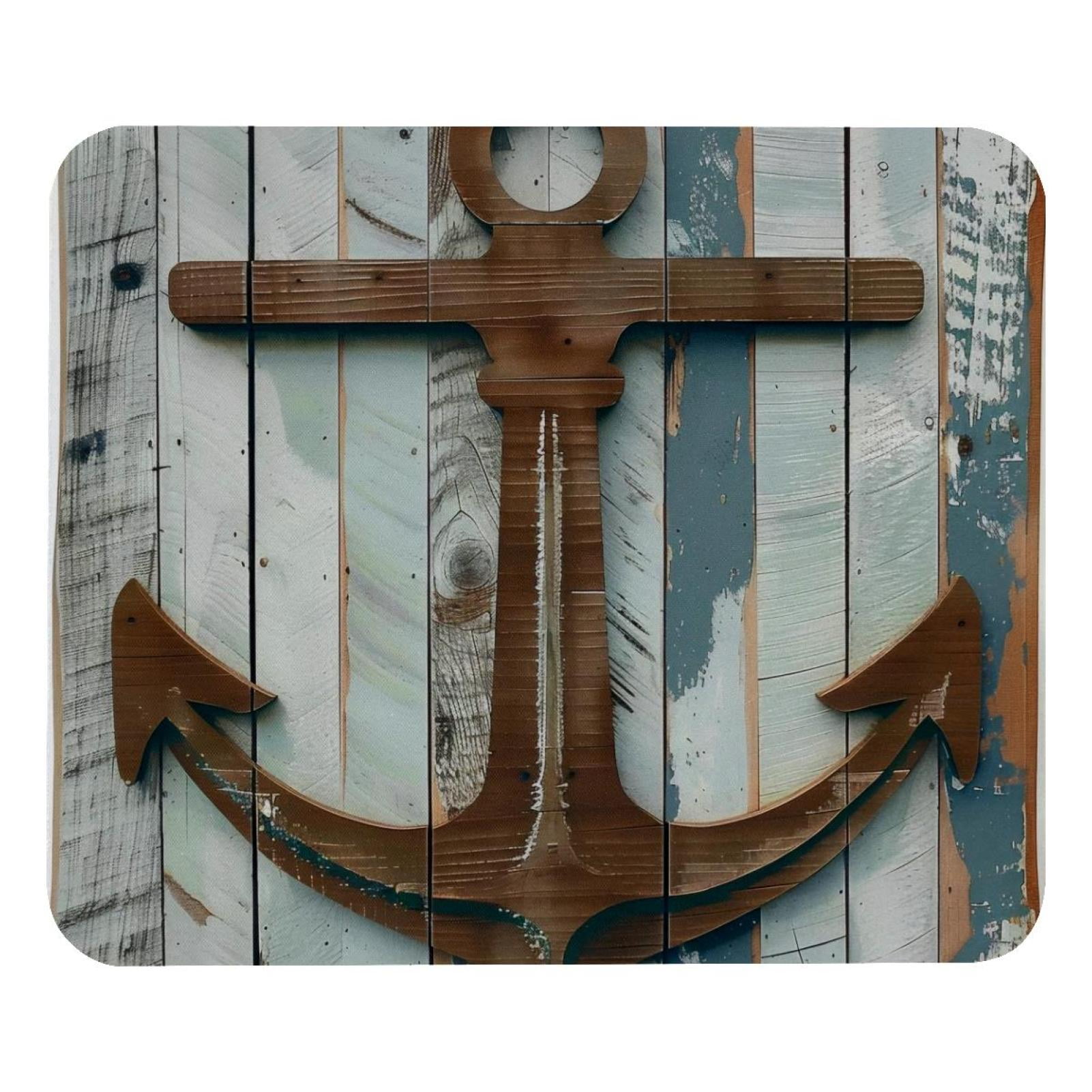 PhooArto Comfortable Mouse Pad Brown Anchor Wooden Board Desktop ...