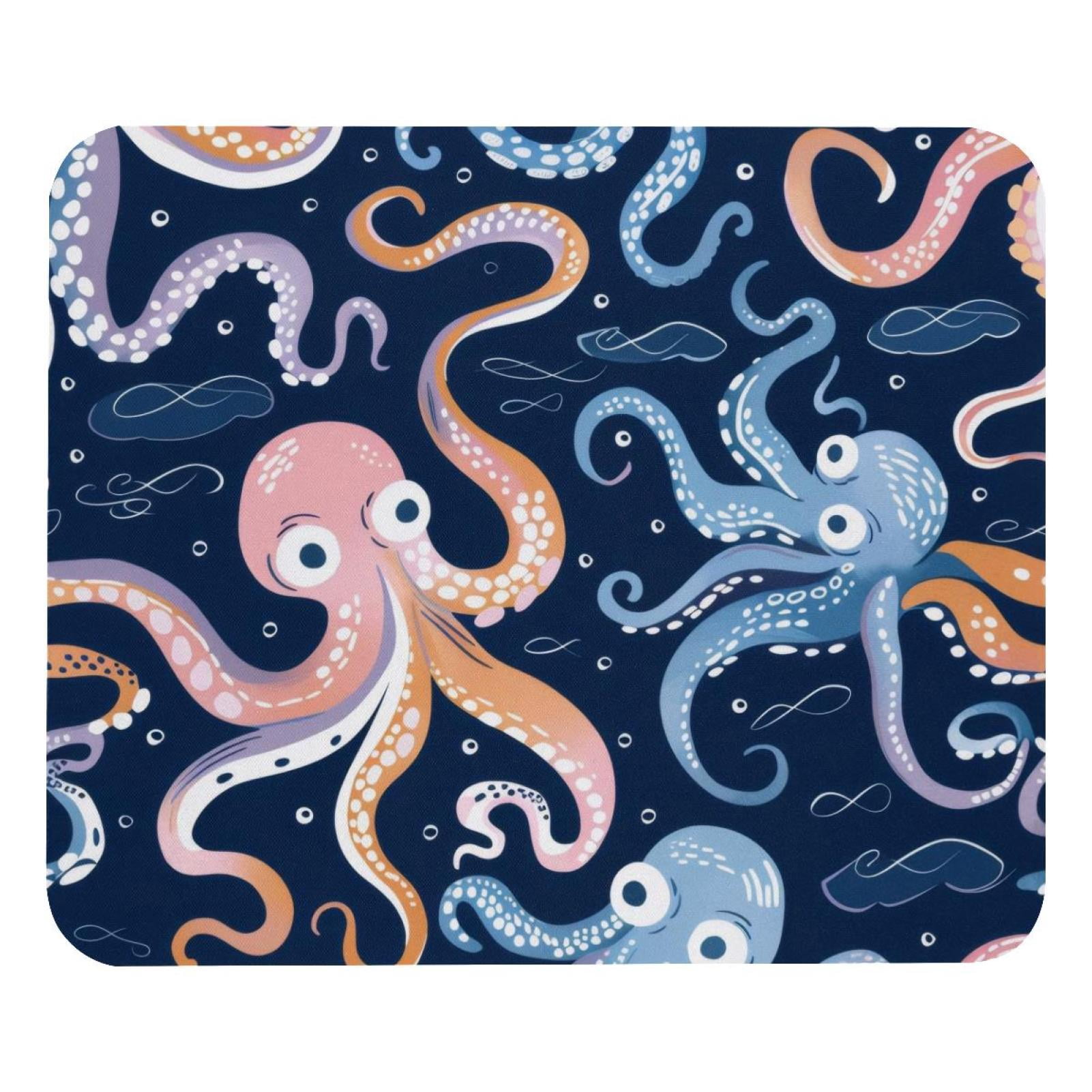 PhooArto Comfortable Mouse Pad Cartoon Octopus Wave Pattern Desktop ...