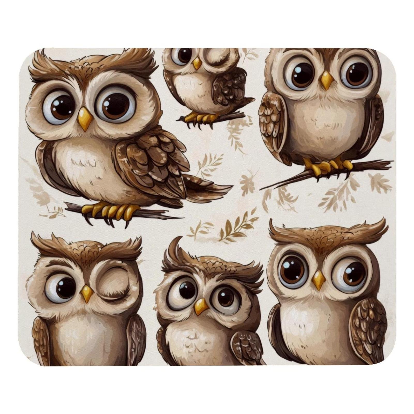 PhooArto Comfortable Mouse Pad Cartoon Owls Patterns Desktop Mousepad ...