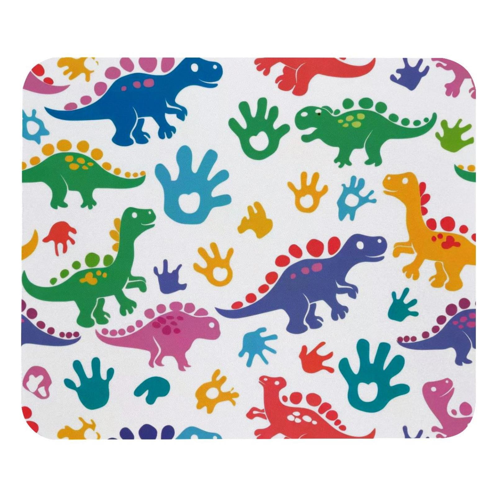 PhooArto Comfortable Mouse Pad Colorful Dinosaurs Footprint Pattern ...