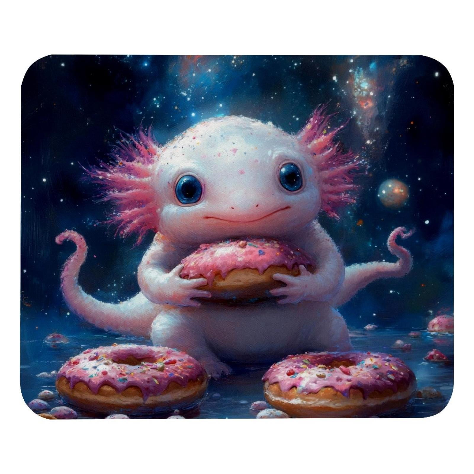 PhooArto Comfortable Mouse Pad Cute Axolotl Donuts Galaxy Desktop ...
