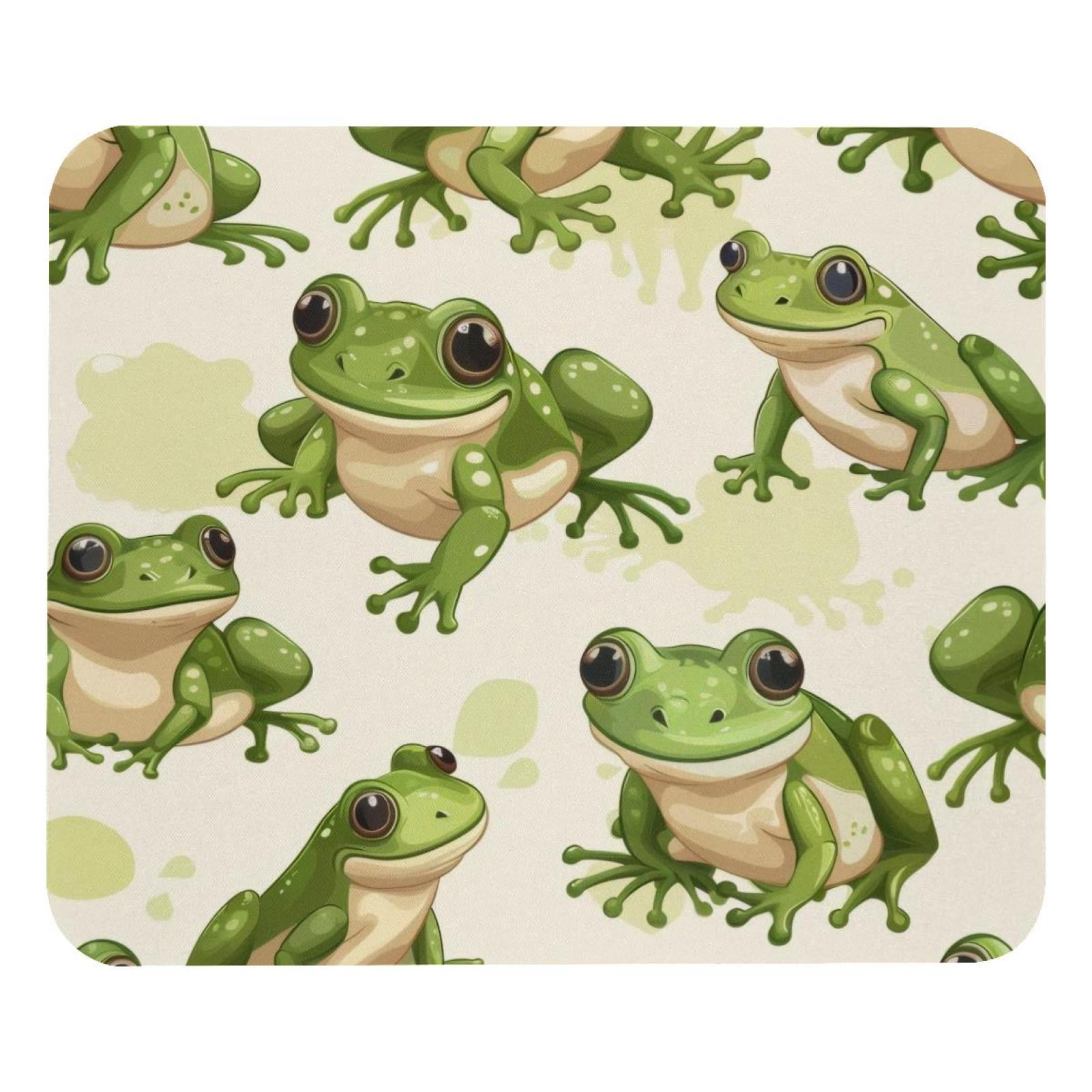 PhooArto Comfortable Mouse Pad Cute Green Frogs Pattern Desktop ...