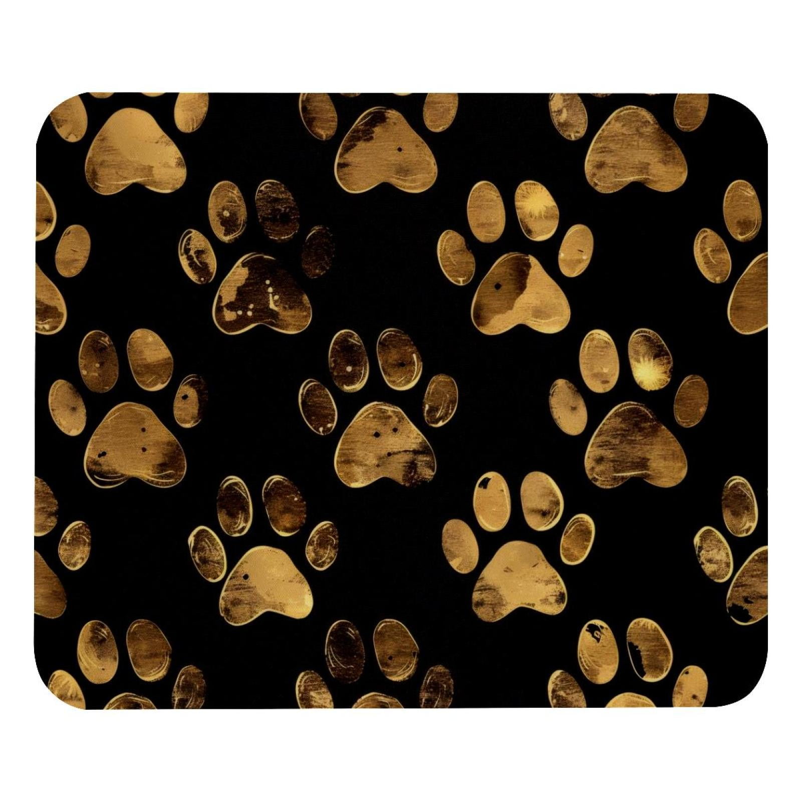 PhooArto Comfortable Mouse Pad Golden Dog Paw Footprint Pattern Desktop ...