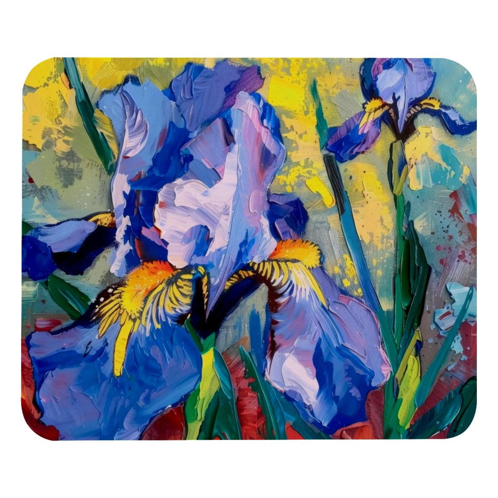 PhooArto Comfortable Mouse Pad Iris Flower Painting Desktop Mousepad ...