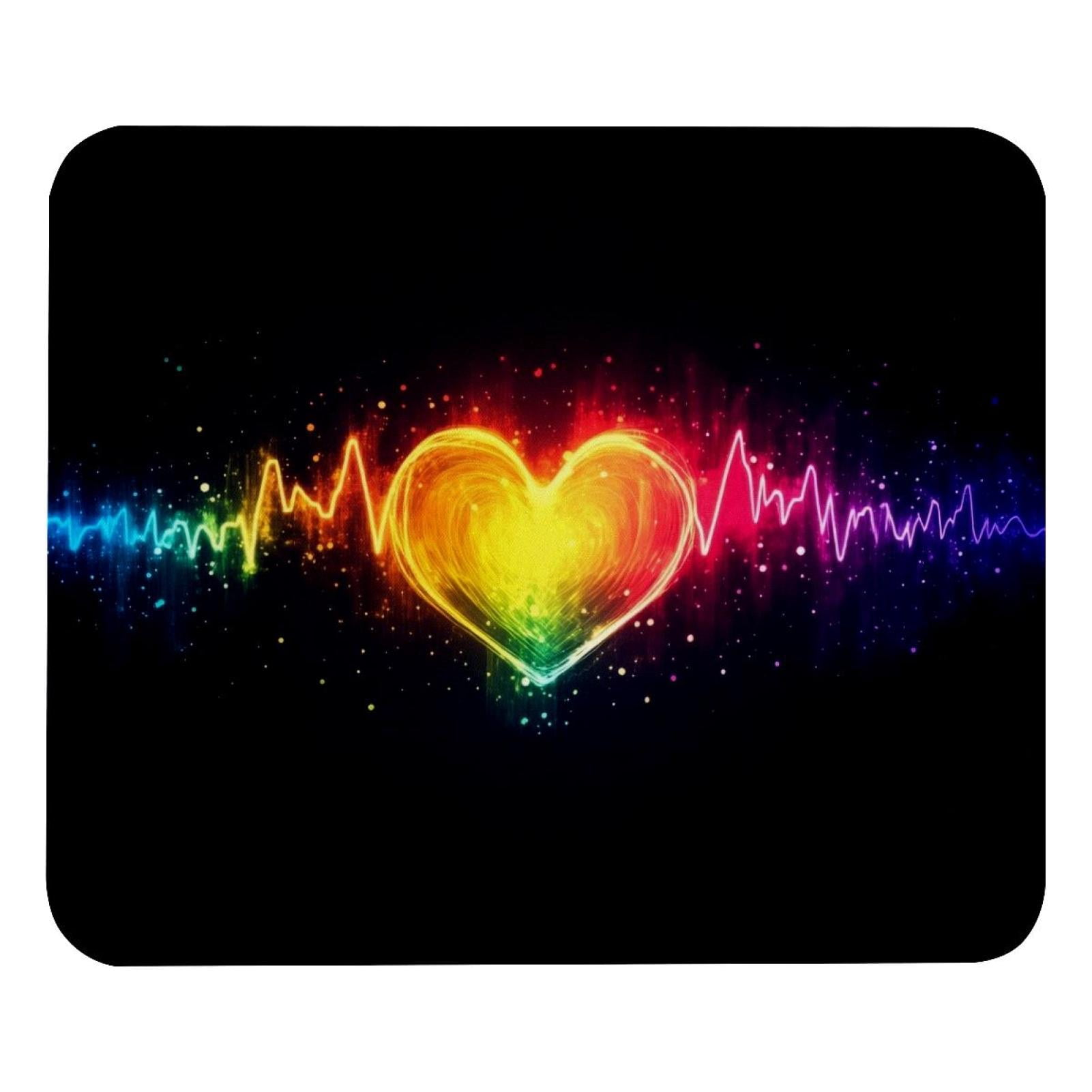 PhooArto Comfortable Mouse Pad Lover Heart Rainbow Desktop Mousepad ...