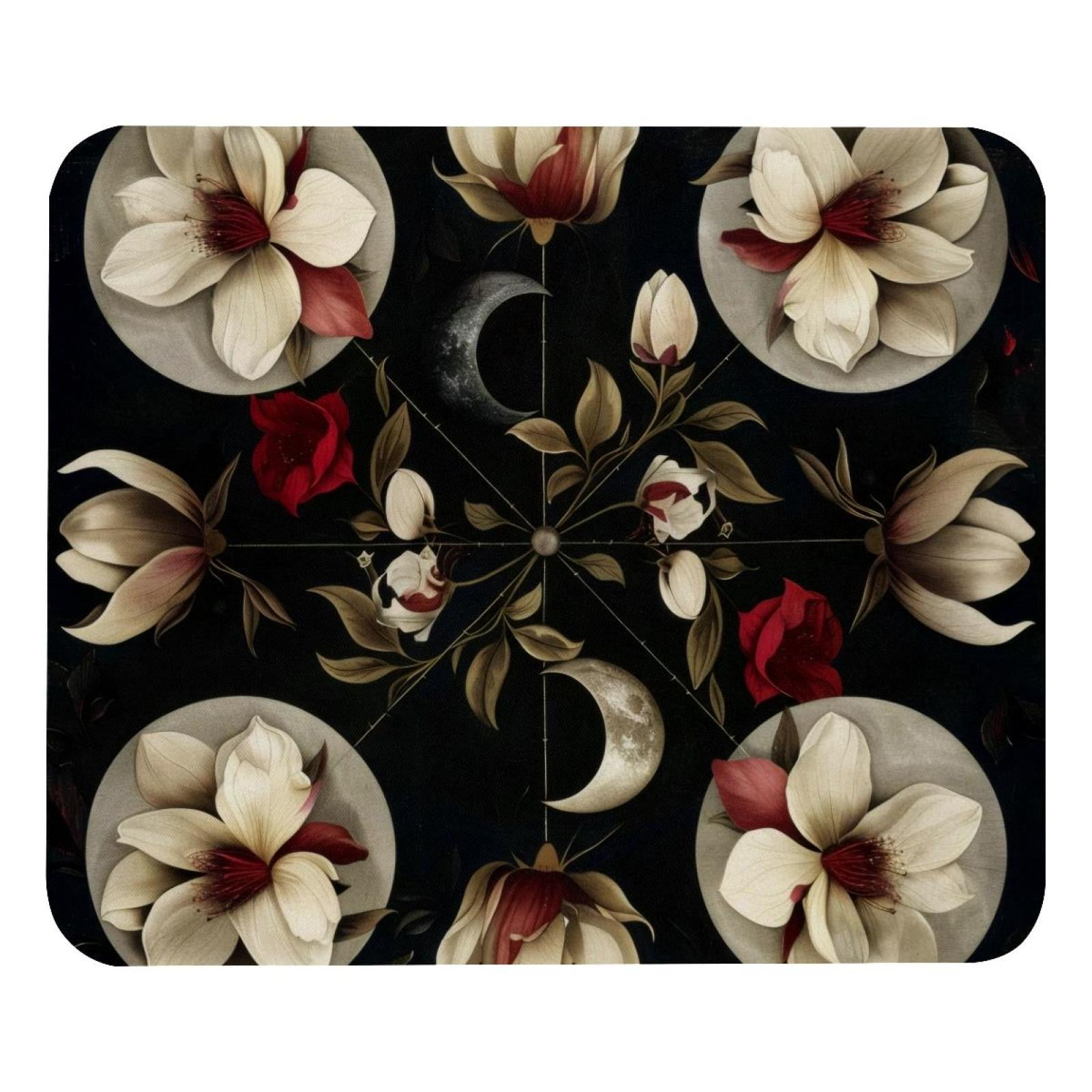 PhooArto Comfortable Mouse Pad Moon Phase Floral Desktop Mousepad , 21 ...