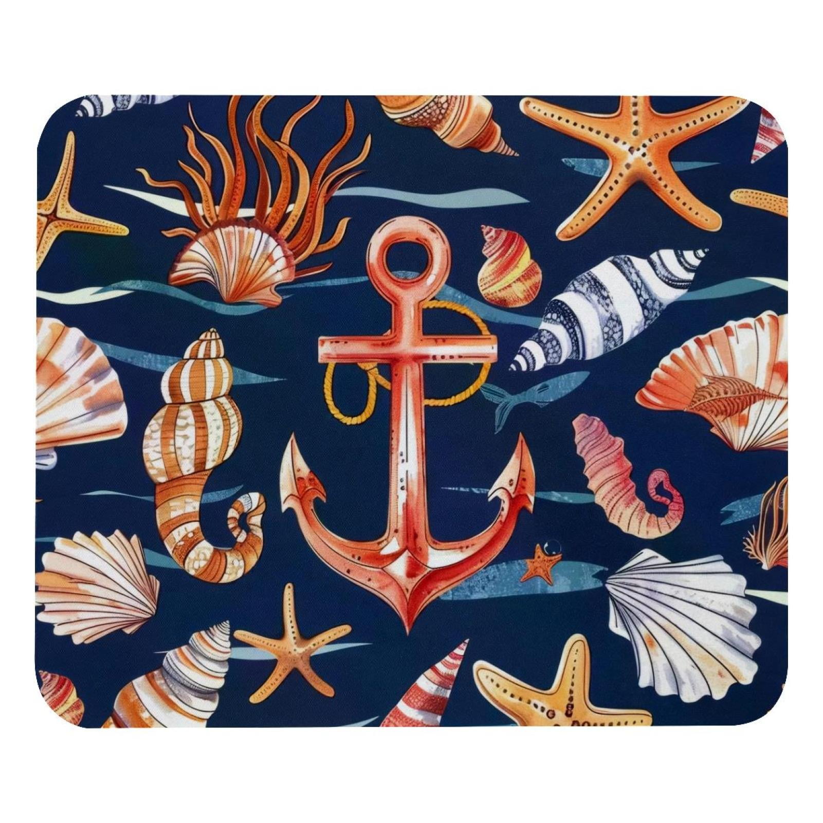 PhooArto Comfortable Mouse Pad Ocean Anchor Shells Desktop Mousepad ...