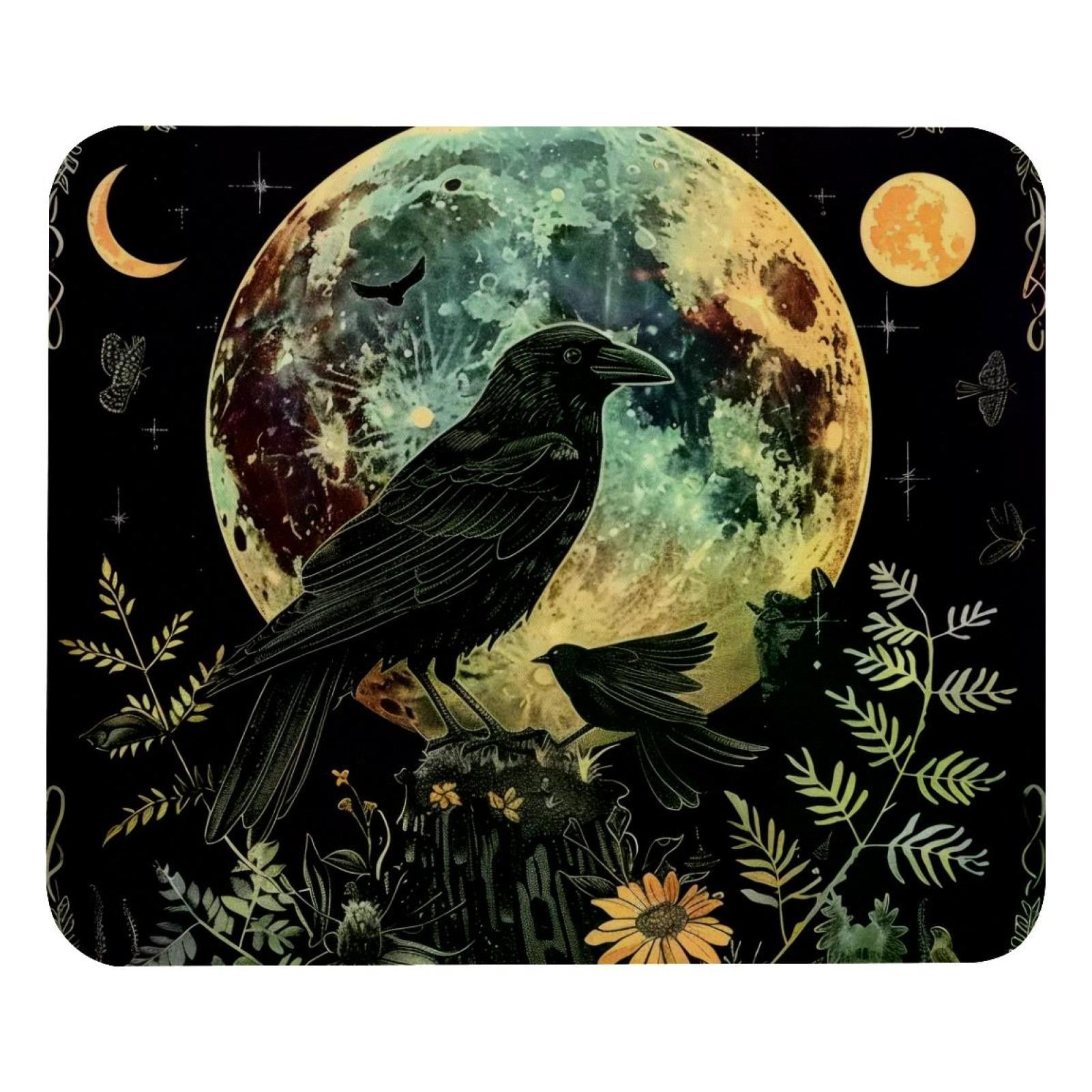 PhooArto Comfortable Mouse Pad Sun Moon Black Crow Desktop Mousepad ...