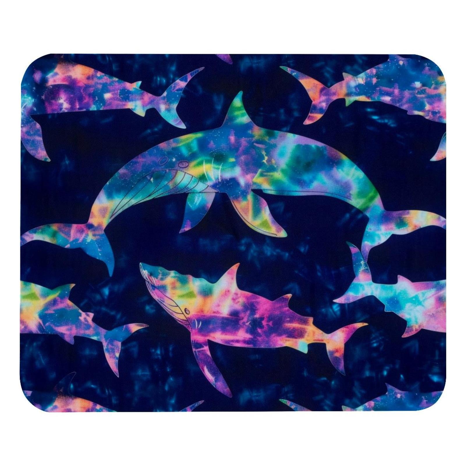 PhooArto Comfortable Mouse Pad Tie Dye Whale and Shark Patterns Desktop ...