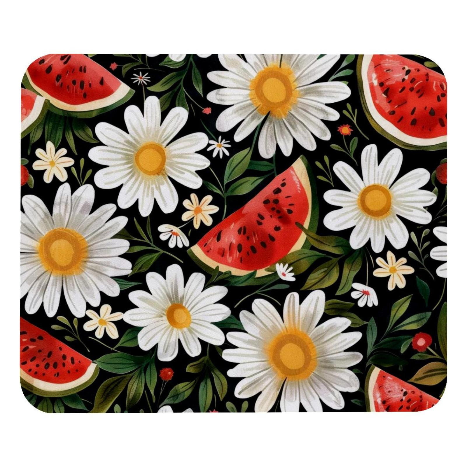 PhooArto Comfortable Mouse Pad Watermelons Daisy Flower Pattern Desktop ...