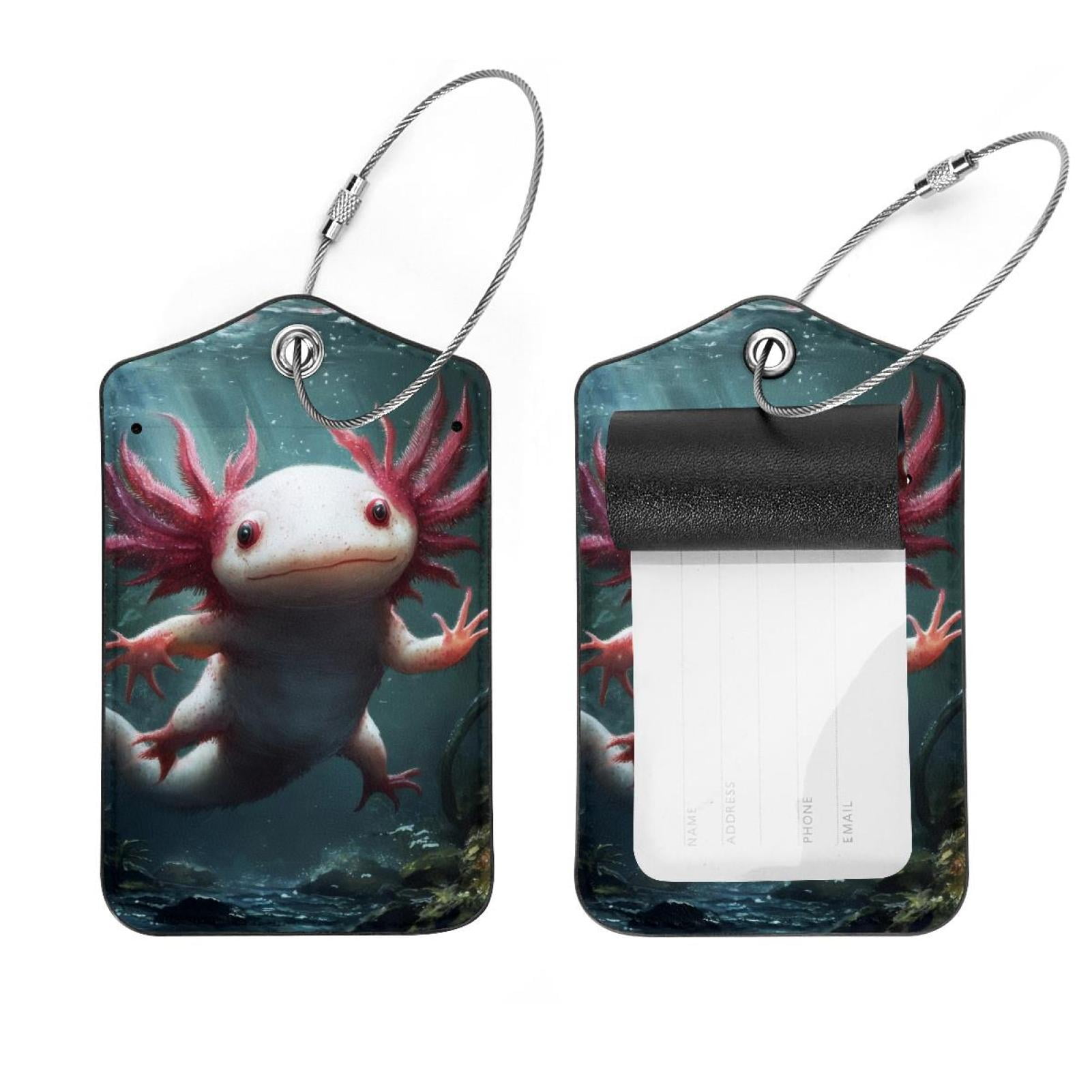 PhooArto Cute Axolotl Underwater Luggage Tags with Stainless Steel Loop ...
