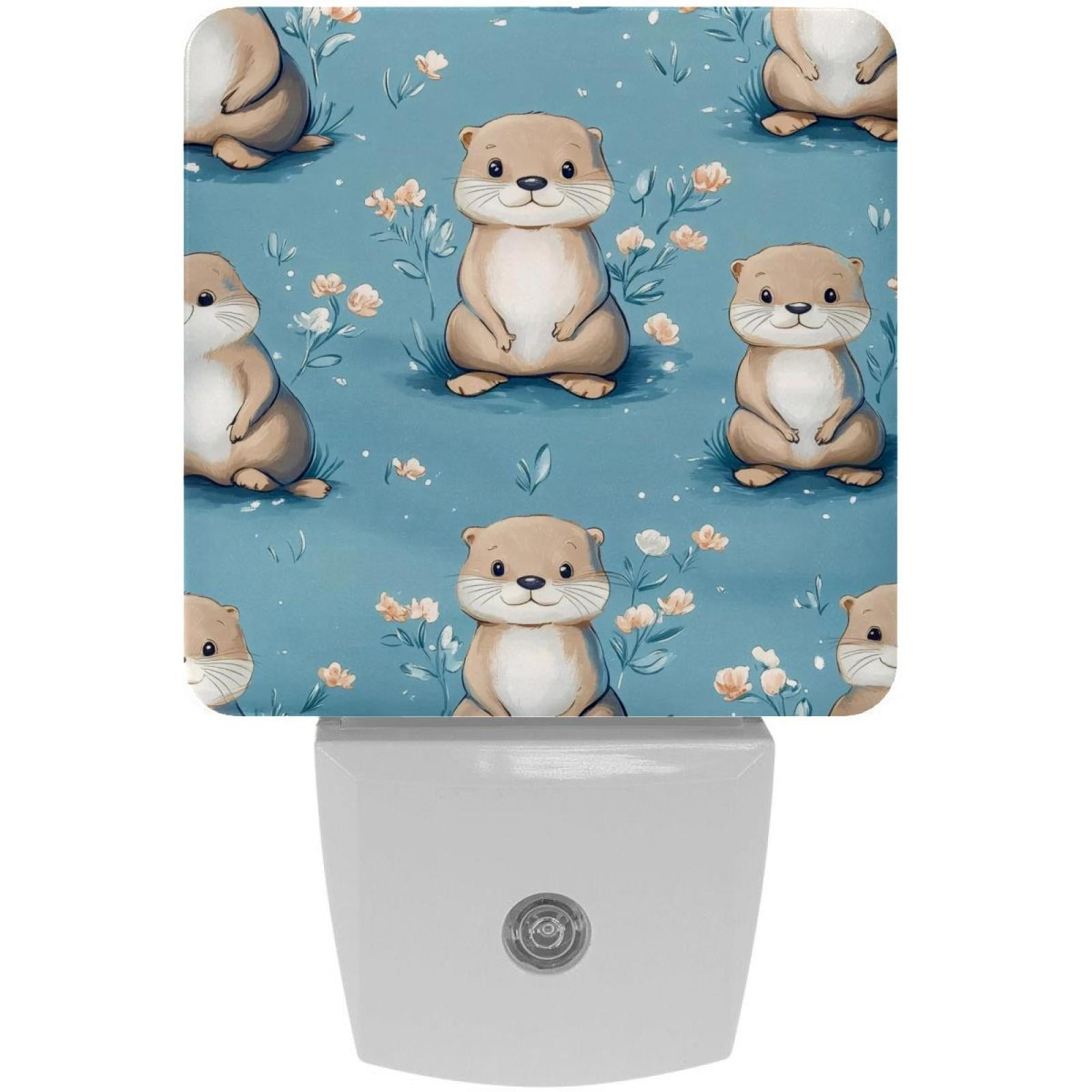 PhooArto Cute Otter Patterns Plug in LED Night Light Auto Sensor Dusk ...