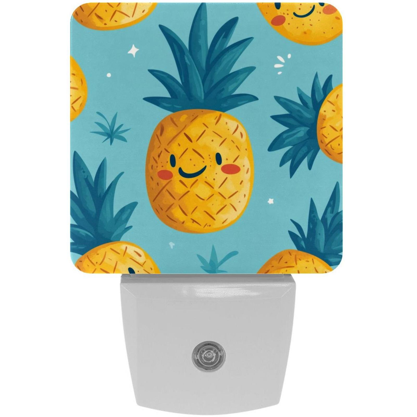 PhooArto Cute Pineapple Pattern Plug in LED Night Light Auto Sensor ...