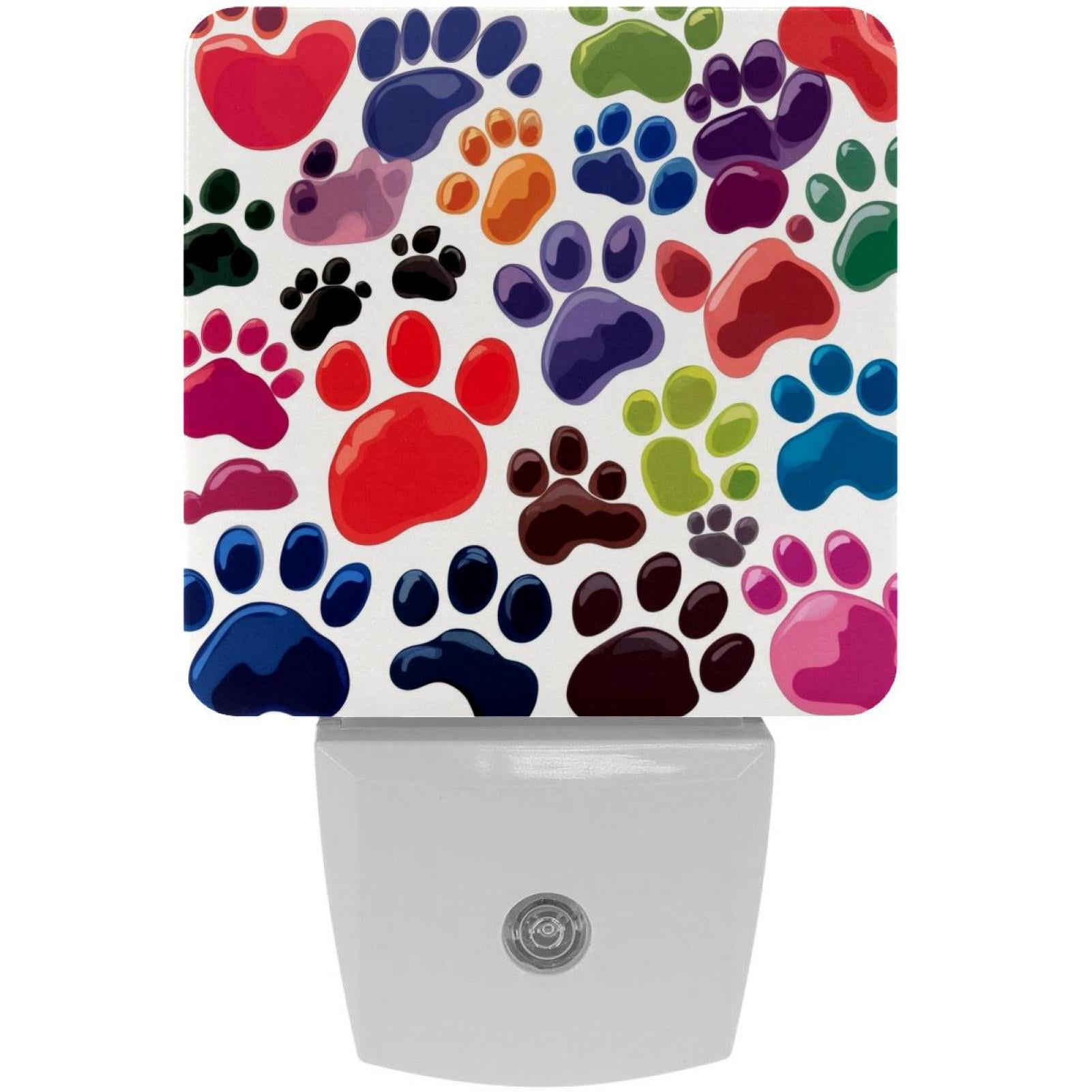 PhooArto Dog Paw Pattern Plug in LED Night Light Auto Sensor Dusk to ...