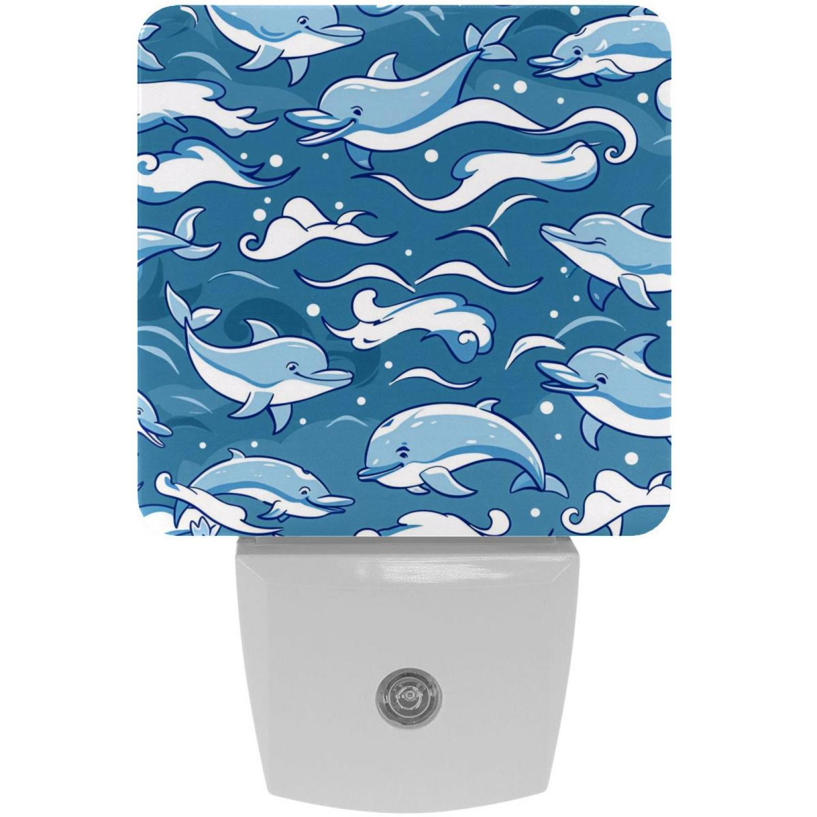 PhooArto Dolphin Blue Wave Pattern Plug in LED Night Light Auto Sensor ...