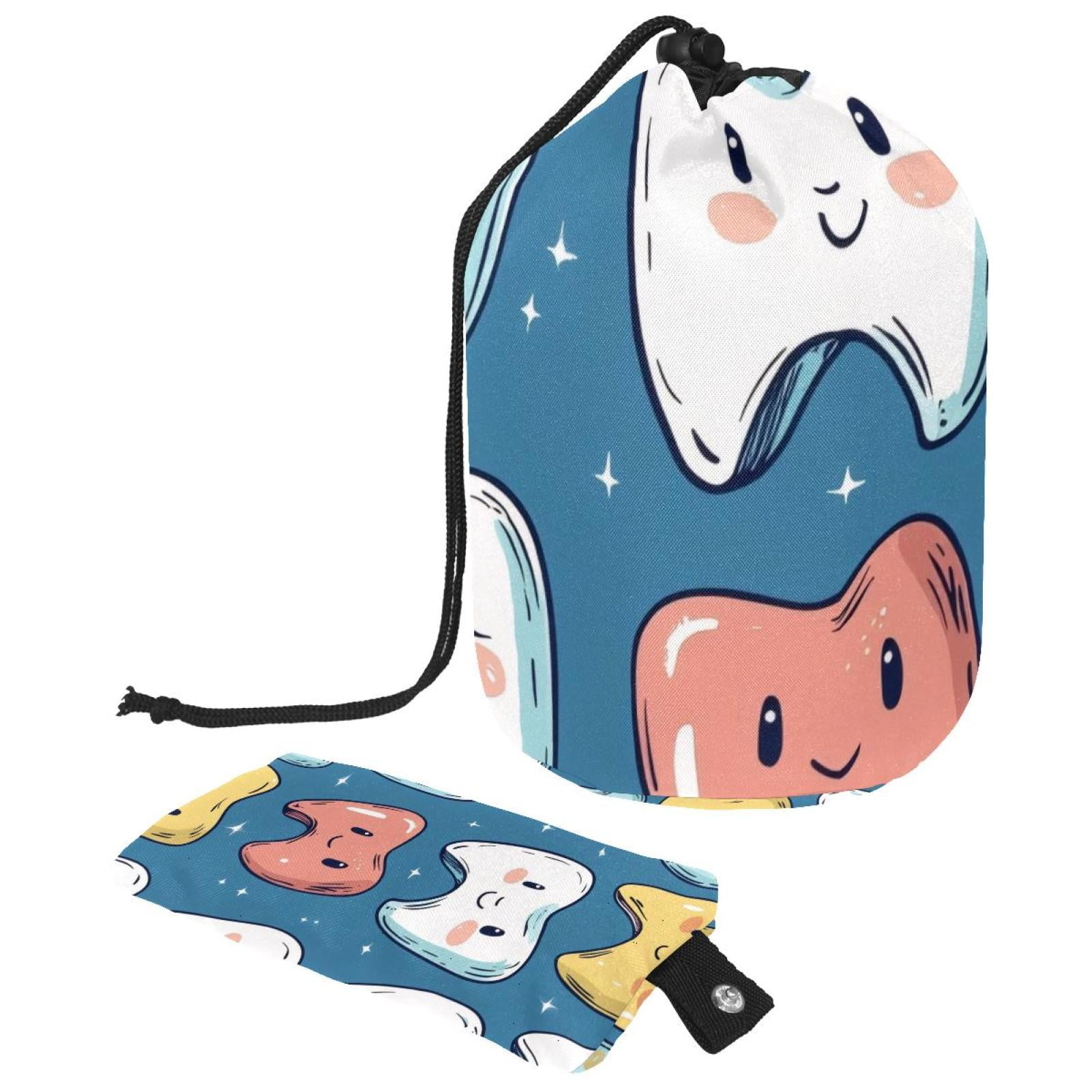 PhooArto Drawstring Cosmetic Bag, Barrel Shaped Portable Travel Makeup ...