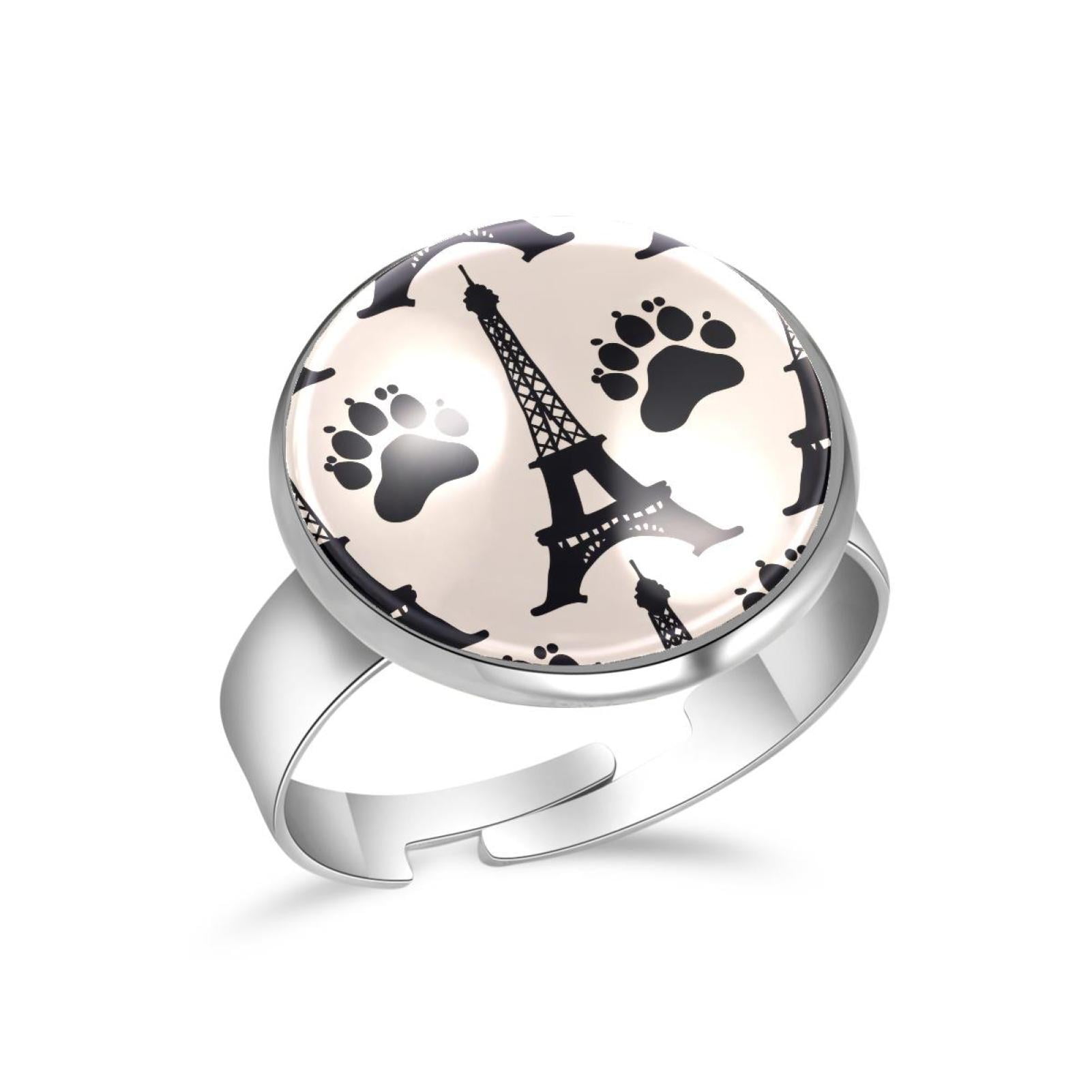 PhooArto Eiffel Tower Animal Paws Stainless Steel Rings for Women, Open ...