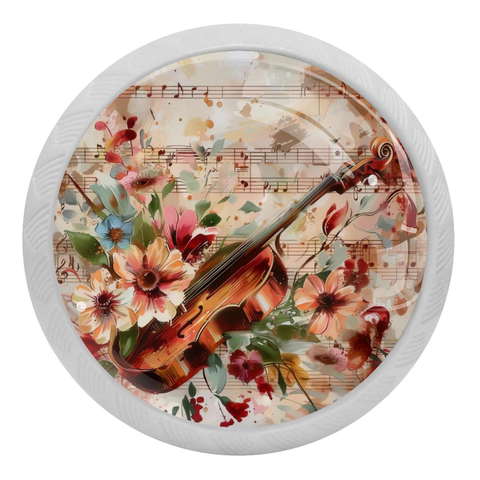 PhooArto Flower Musical Melody Instruments 4 PCS Crystal Glass Cabinet ...