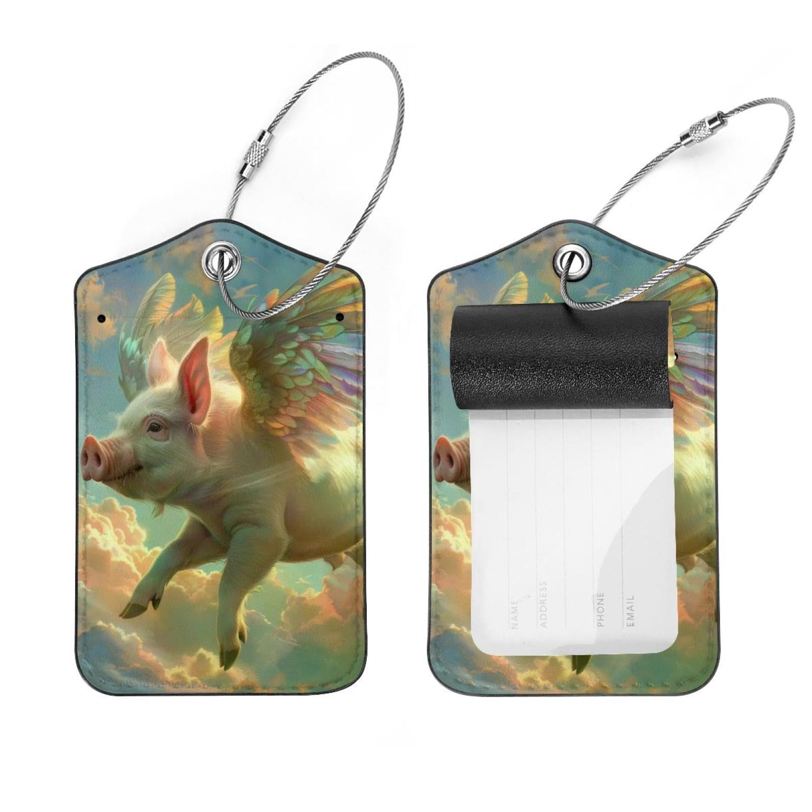 PhooArto Flying Pig in Sky Luggage Tags with Stainless Steel Loop, 2 ...