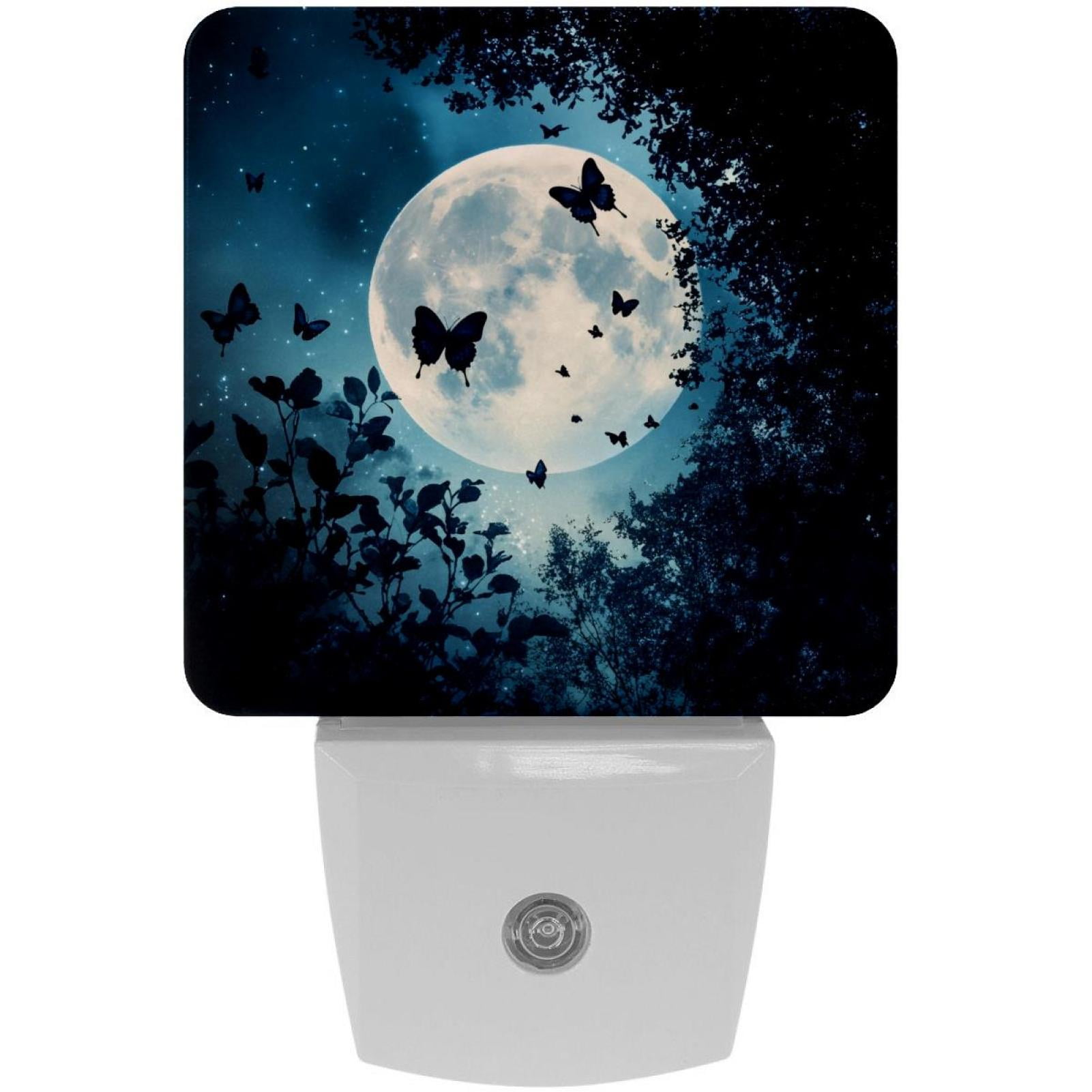 PhooArto Full Moon Butterflies Night Plug in LED Night Light Auto ...