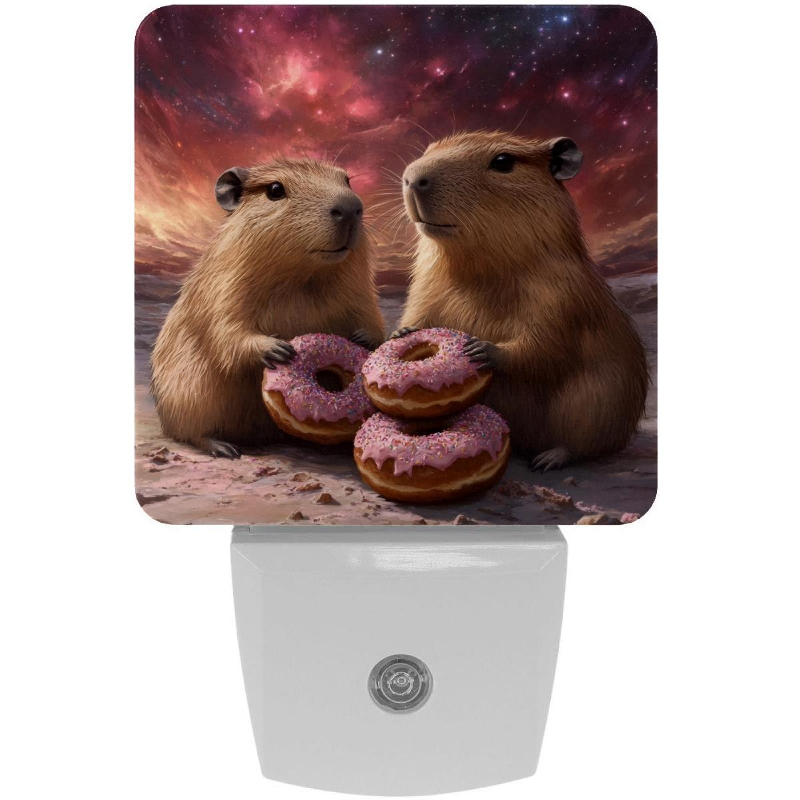 PhooArto Galaxy Capybaras Donuts Plug in LED Night Light Auto Sensor ...