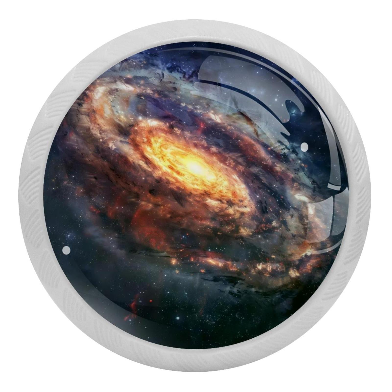 PhooArto Galaxy Solar System Universe 4 PCS Crystal Glass Cabinet Knobs ...