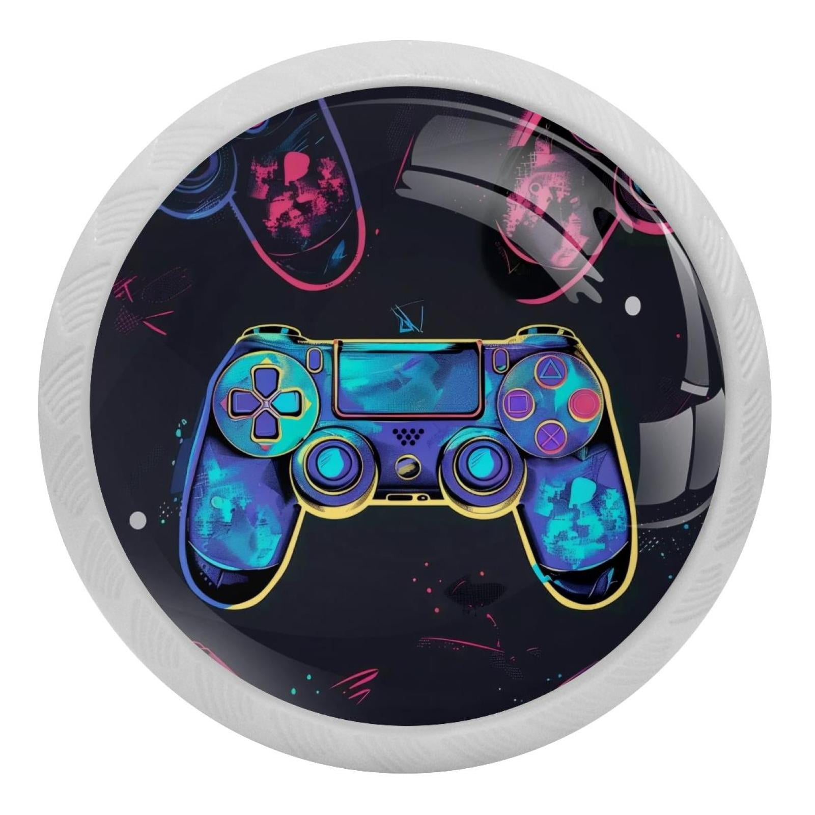 PhooArto Gamer Controller Patterns 4 PCS Crystal Glass Cabinet Knobs ...