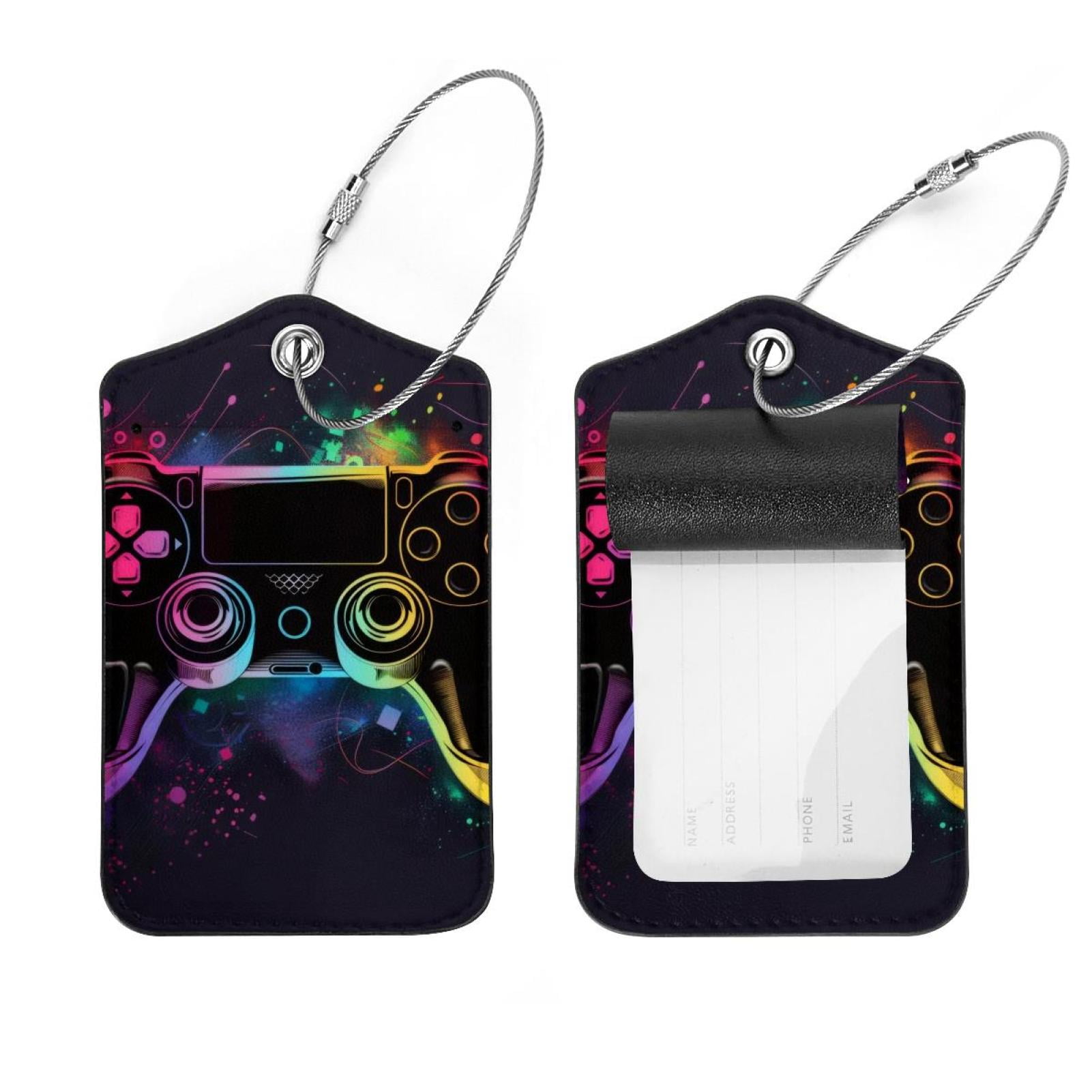 PhooArto Gamer Controller Splash Pattern Luggage Tags with Stainless ...