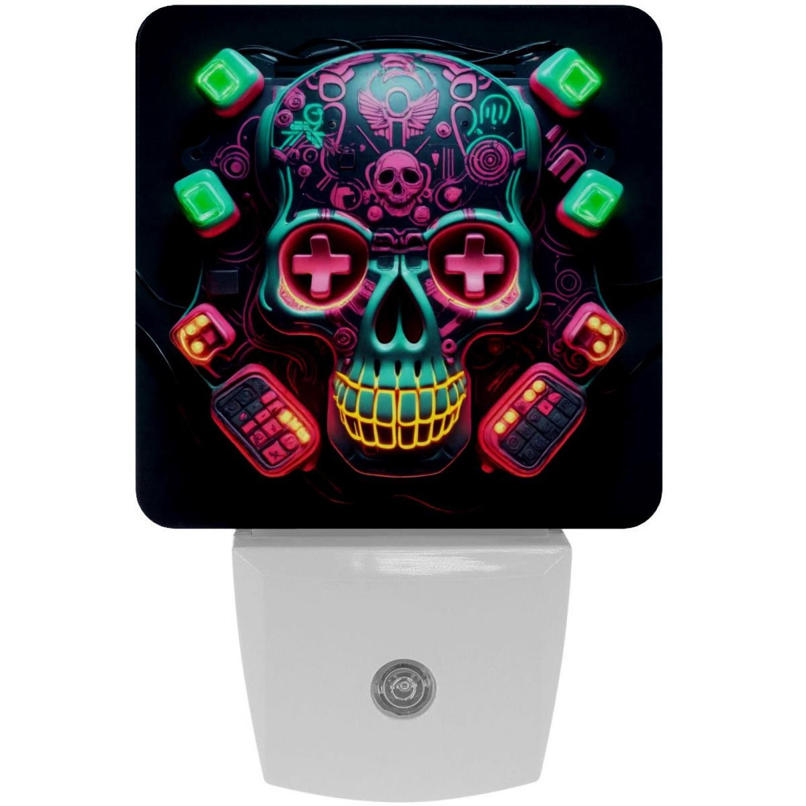 PhooArto Gaming Controller Neon Skull Plug in LED Night Light Auto ...