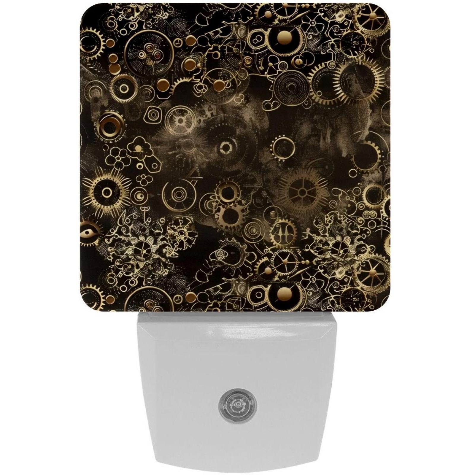 PhooArto Gold Steampunk Pattern Plug in LED Night Light Auto Sensor ...