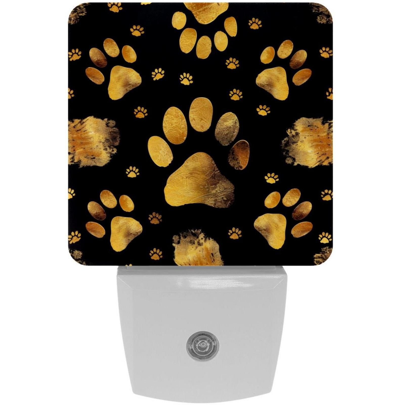 PhooArto Golden Dog Paw Footprint Pattern Plug in LED Night Light Auto ...