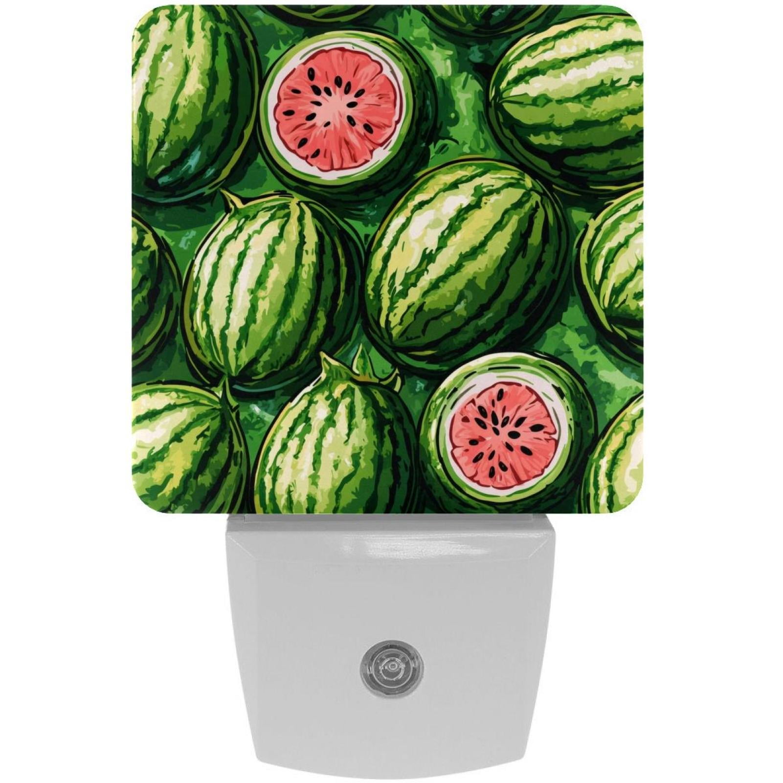 PhooArto Green Watermelon Patterns Plug in LED Night Light Auto Sensor ...