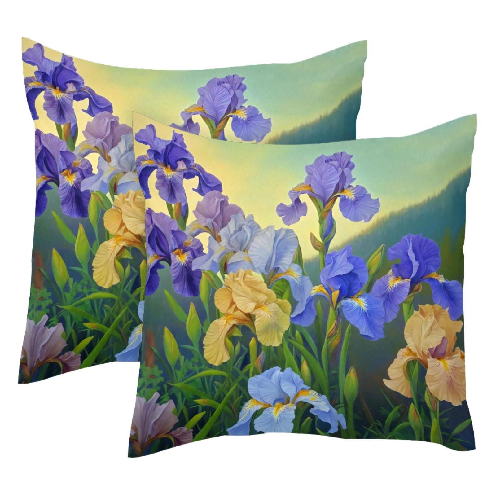 PhooArto Iris Purple Painting Set of 2 Throw Pillow Covers Cases - 16 ...
