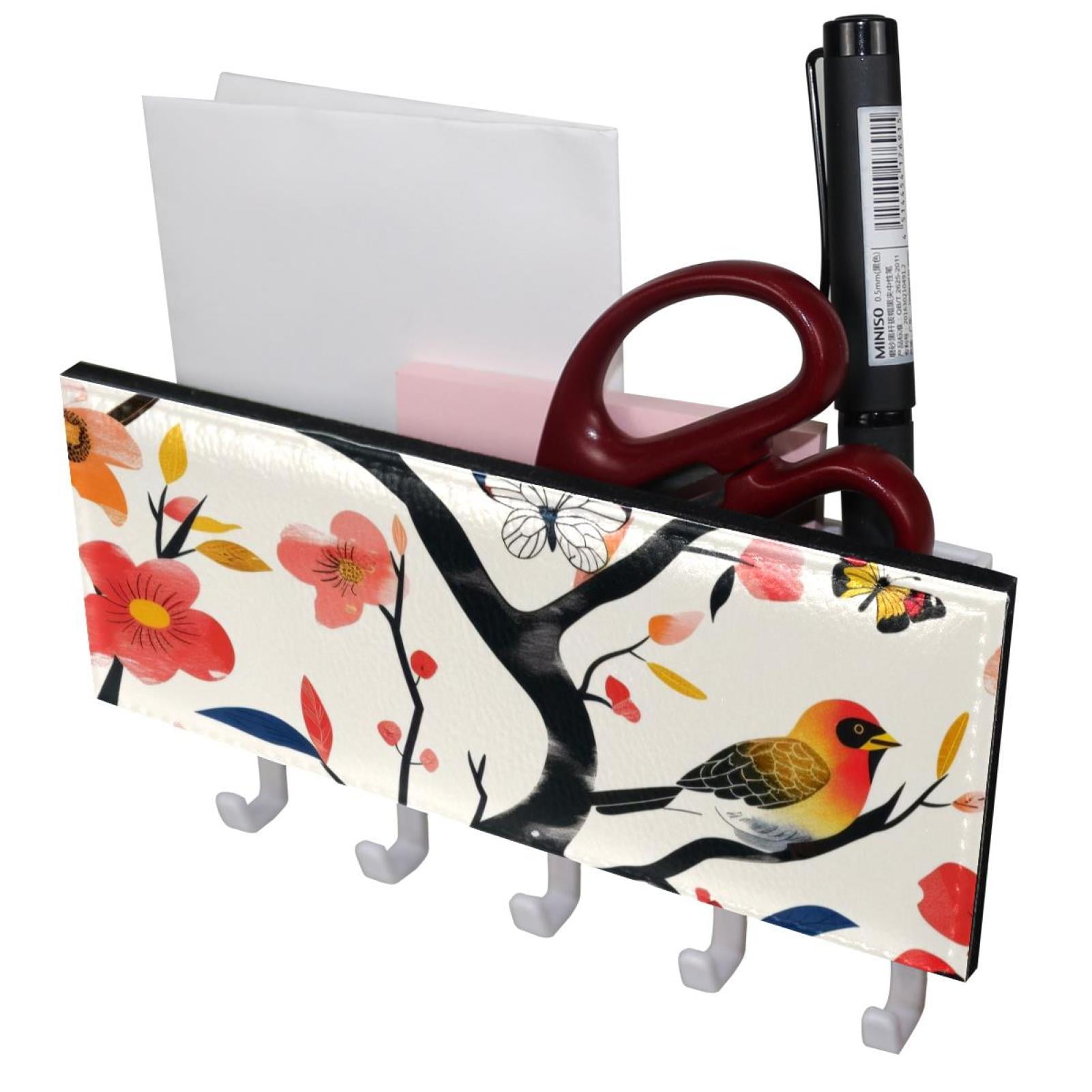 PhooArto Key Holder for Wall Decorative with 5 Key Hooks, Birds ...