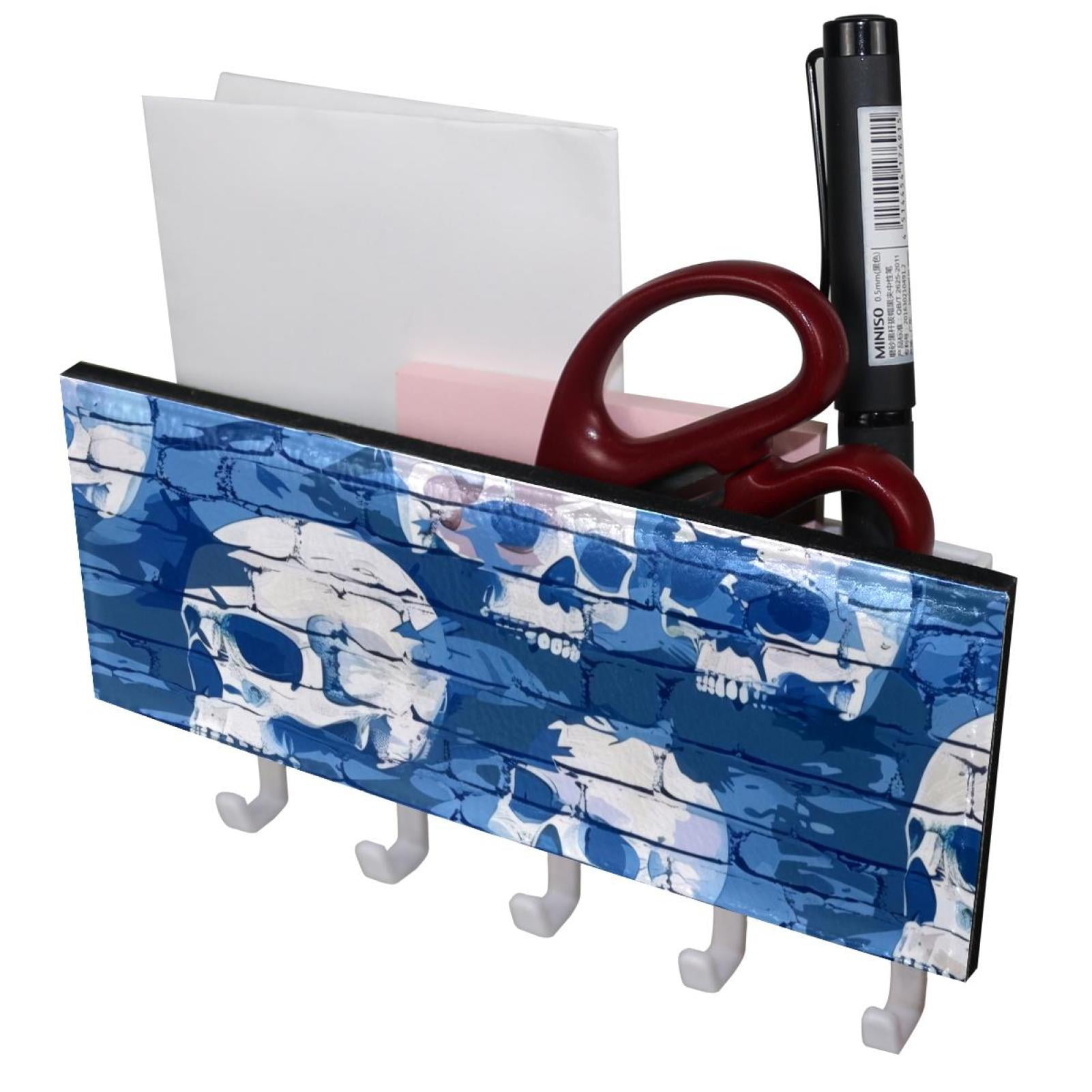 PhooArto Key Holder for Wall Decorative with 5 Key Hooks, Blue ...